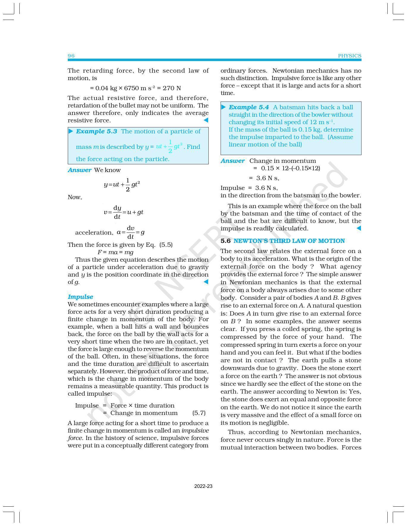 NCERT Book for Class 11 Physics Chapter 5 Laws of Motion