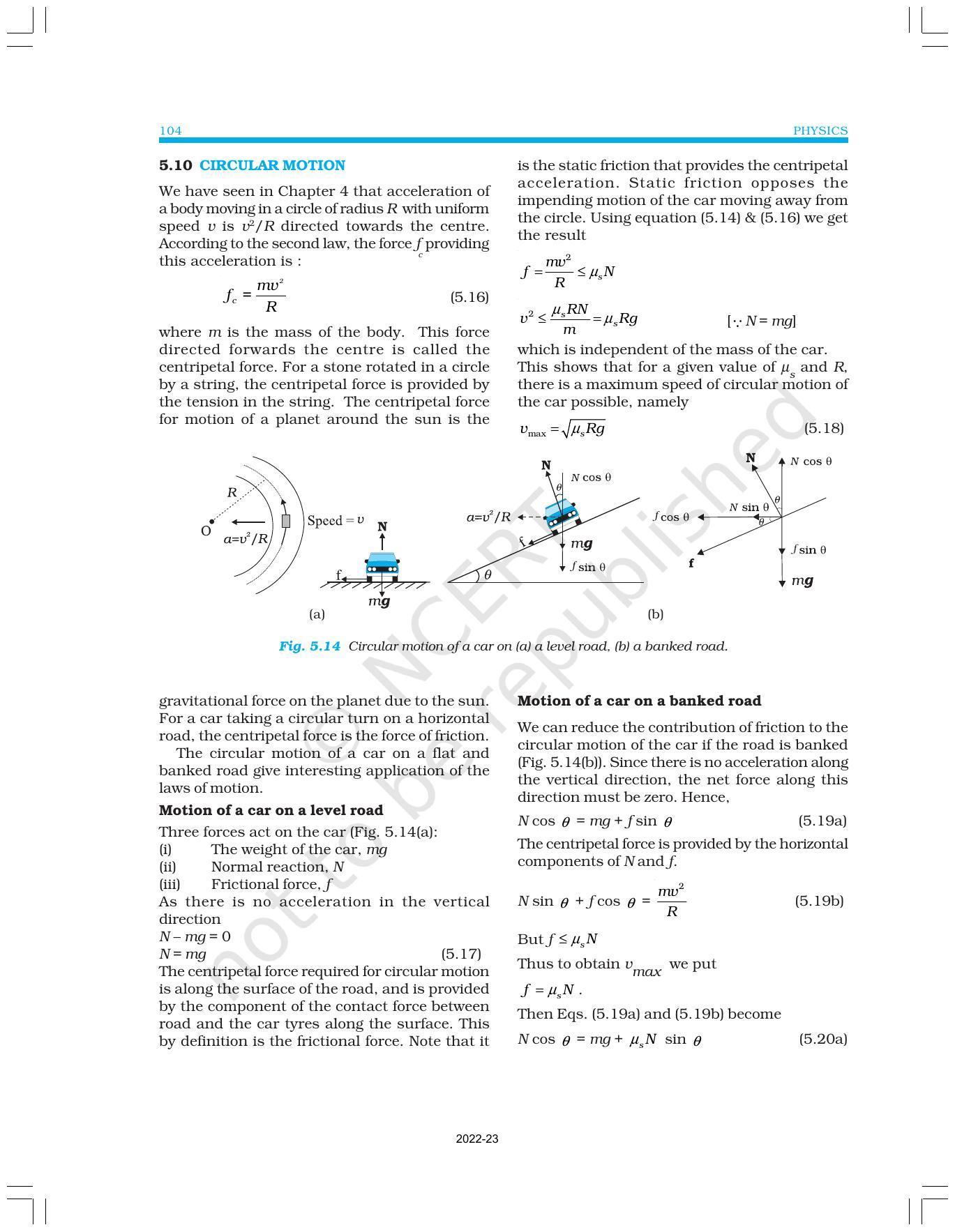 NCERT Book for Class 11 Physics Chapter 5 Laws of Motion