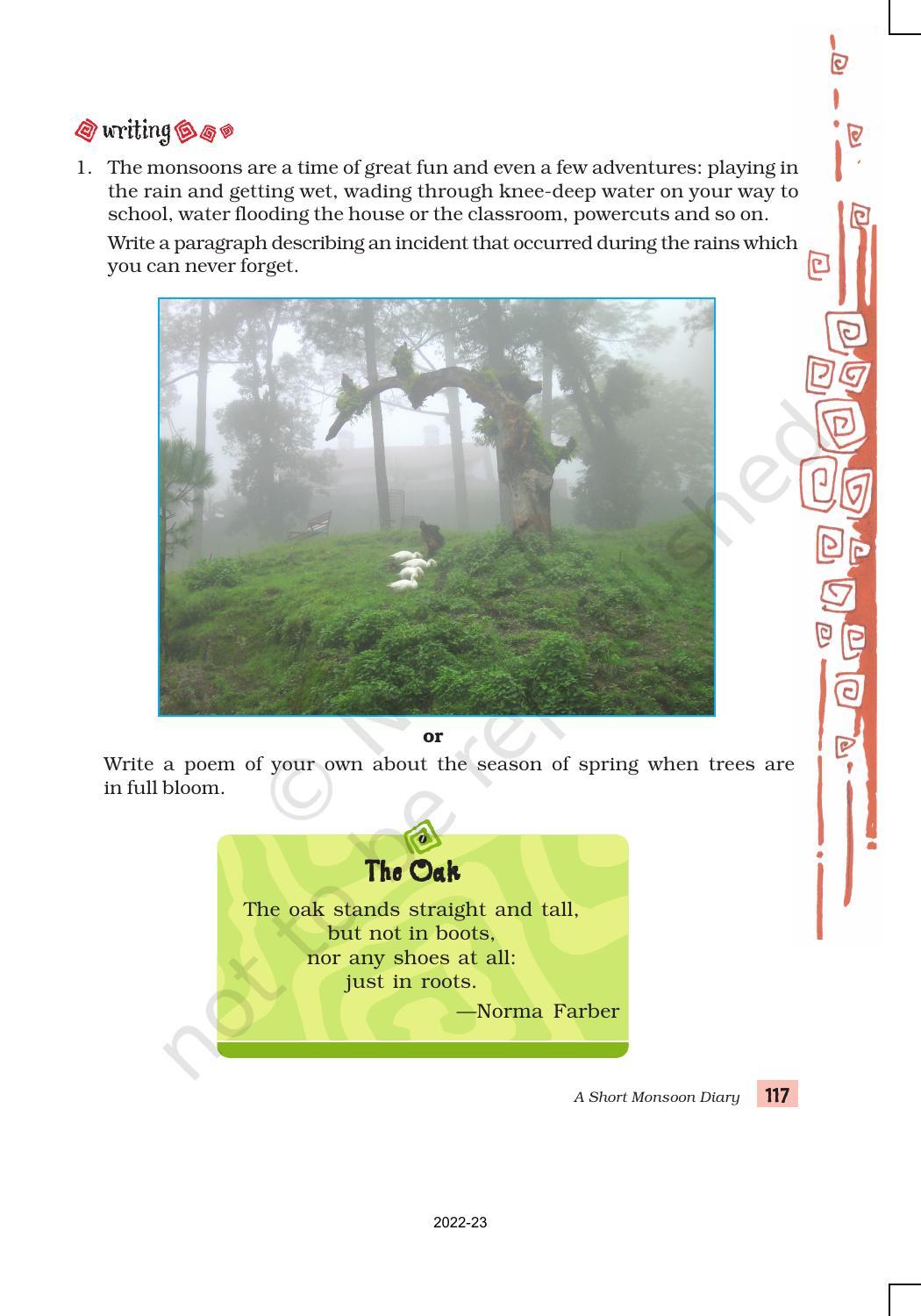 NCERT Book for Class 8 English Chapter 8 A Short Monsoon Diary
