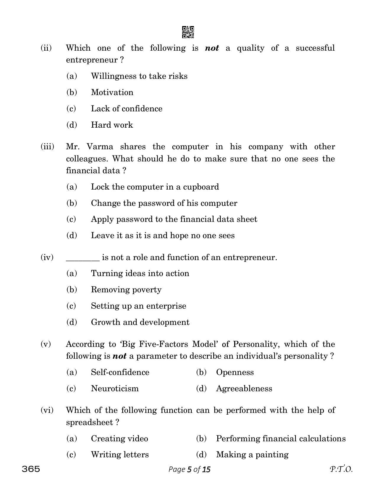 CBSE Class 12 Yoga (Compartment) 2023 Question Paper - IndCareer Docs