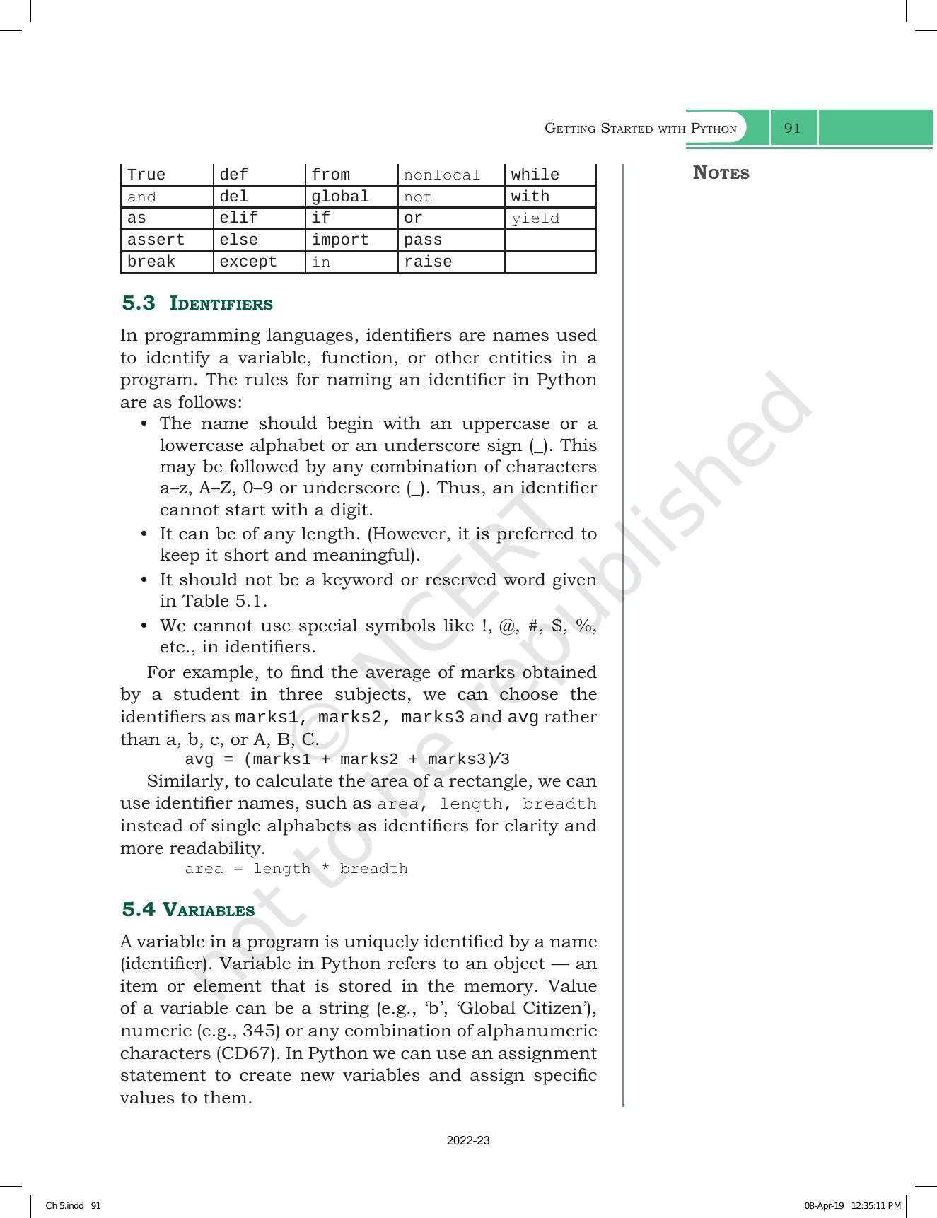 Ncert Book For Class 11 Computer Science Chapter 5 Getting Started With