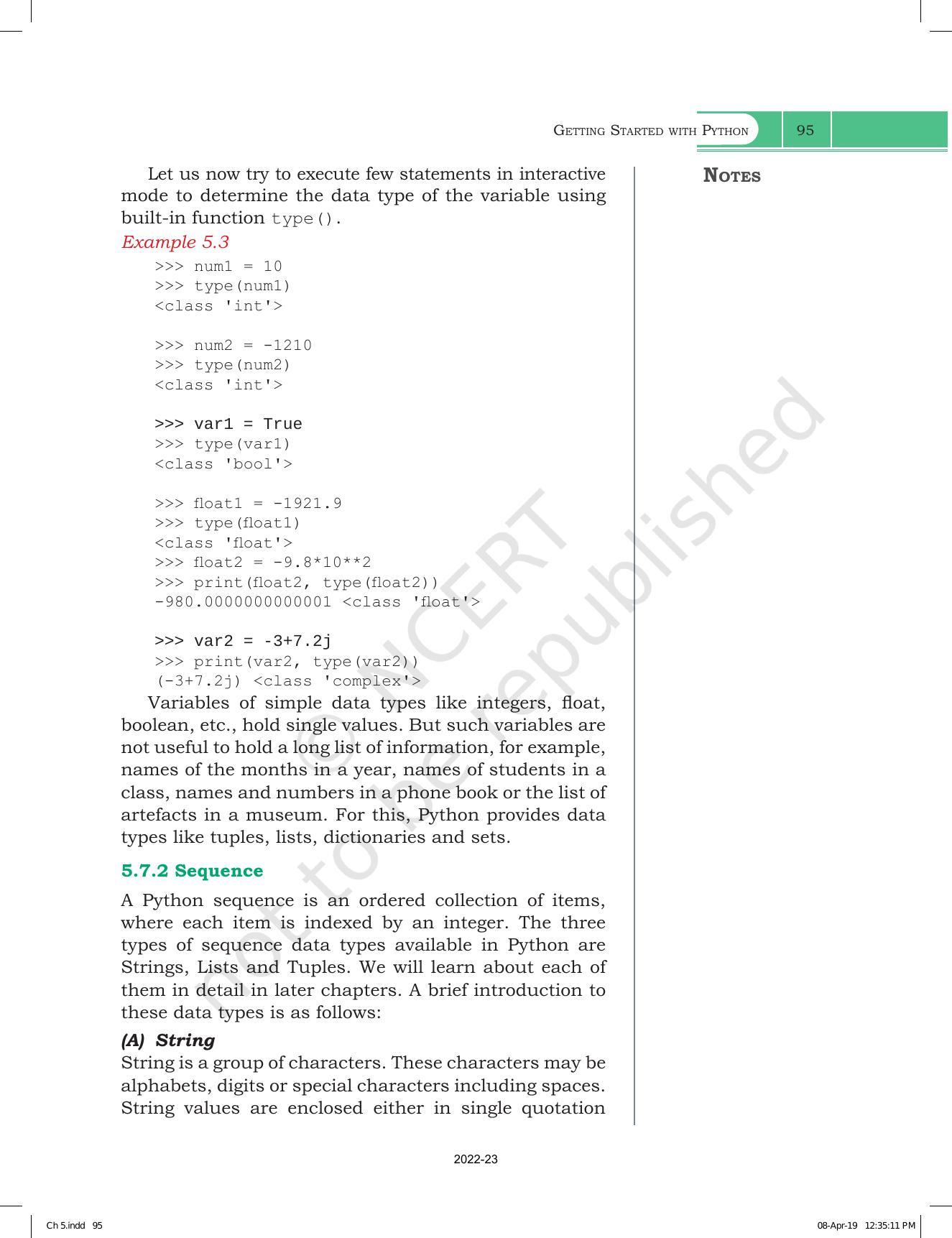 Ncert Book For Class 11 Computer Science Chapter 5 Getting Started With