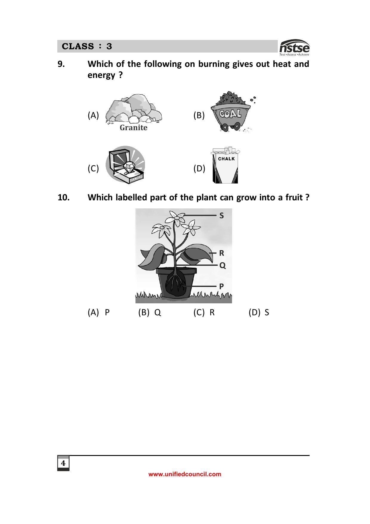 NSTSE Sample Paper for Class 3 - IndCareer Schools