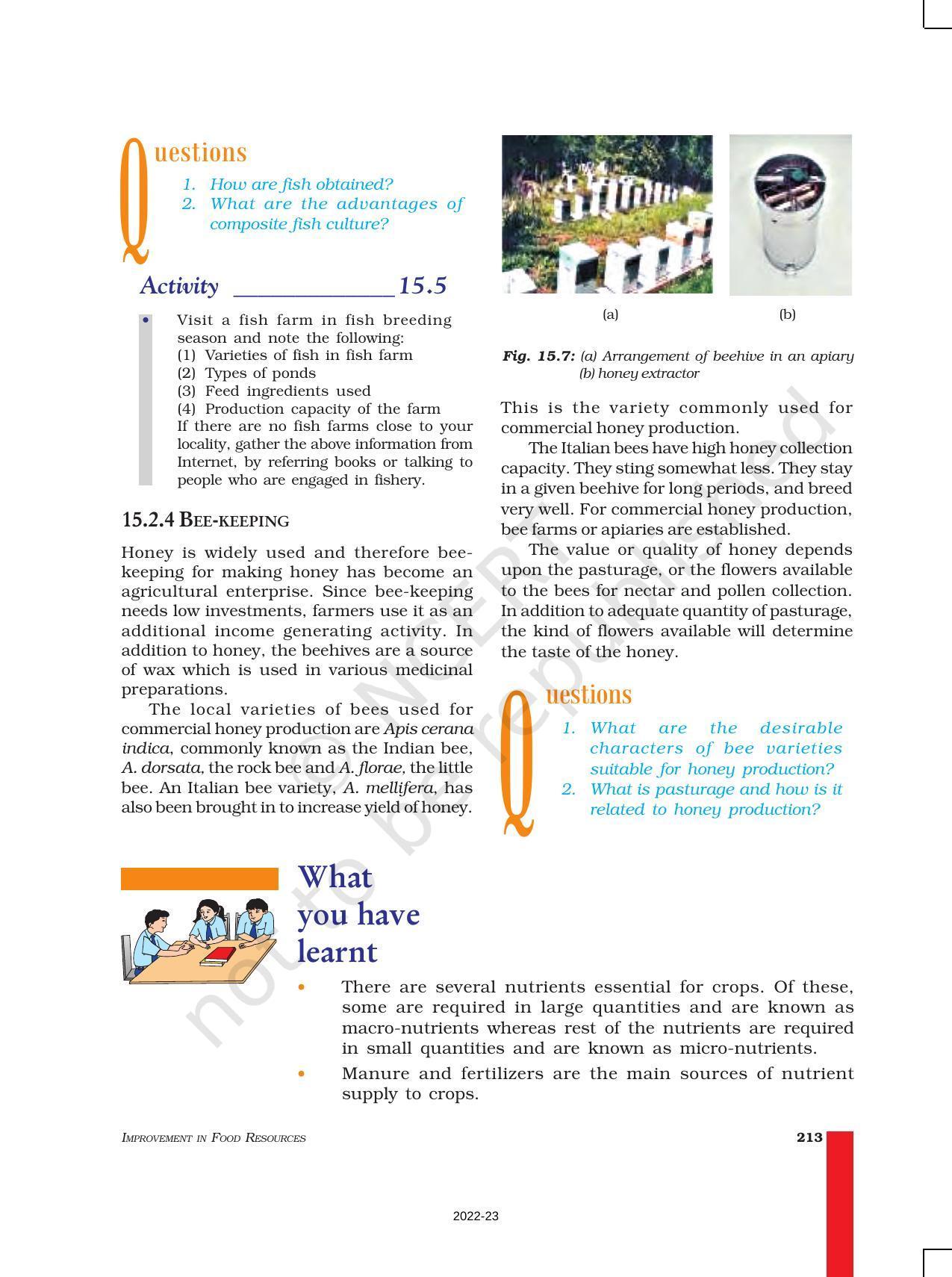NCERT Book for Class 9 Science Chapter 15 Improvement in Food