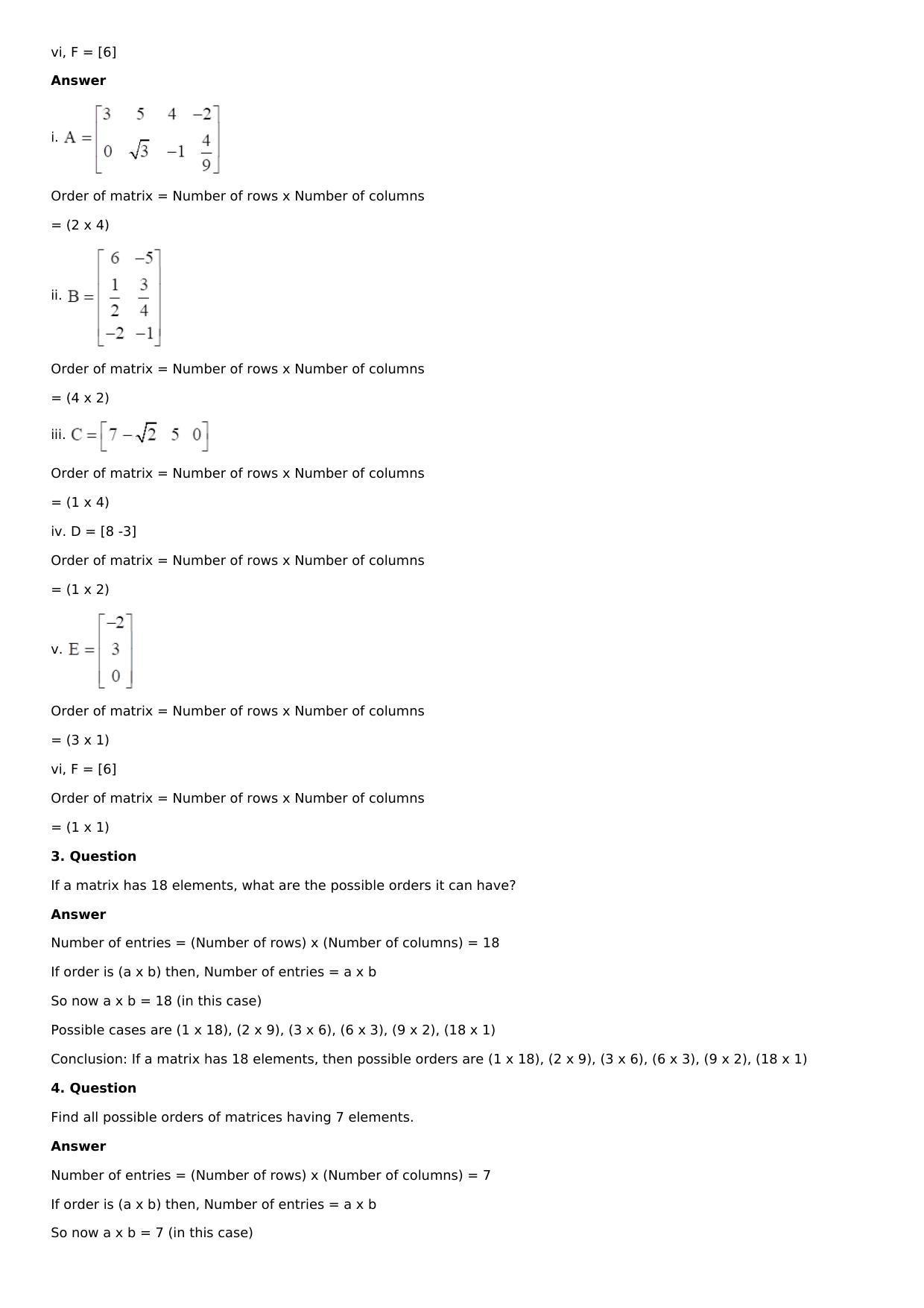 RS Aggarwal Solutions for 12th Class Maths Chapter 5-Matrices ...