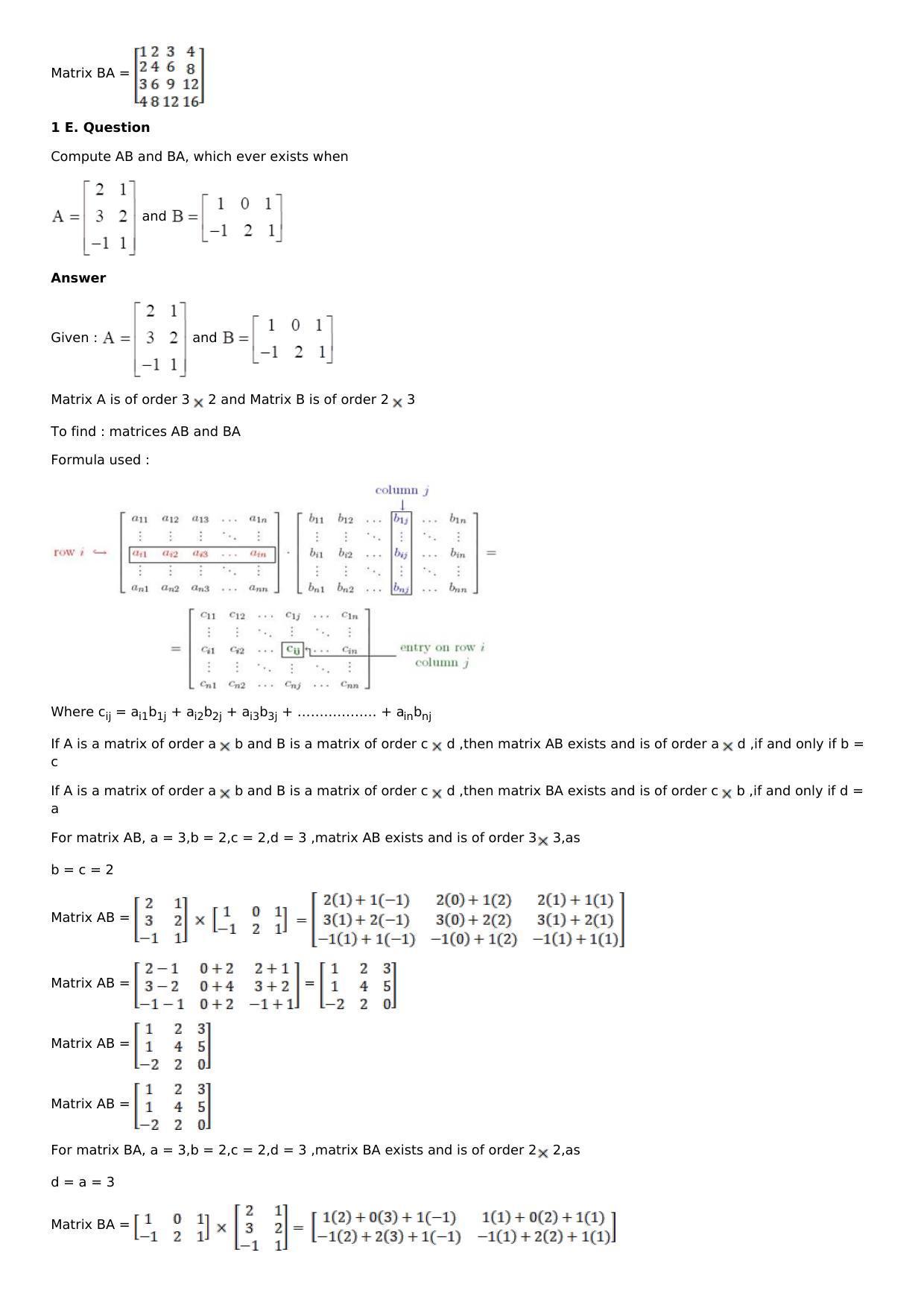 RS Aggarwal Solutions for 12th Class Maths Chapter 5-Matrices ...