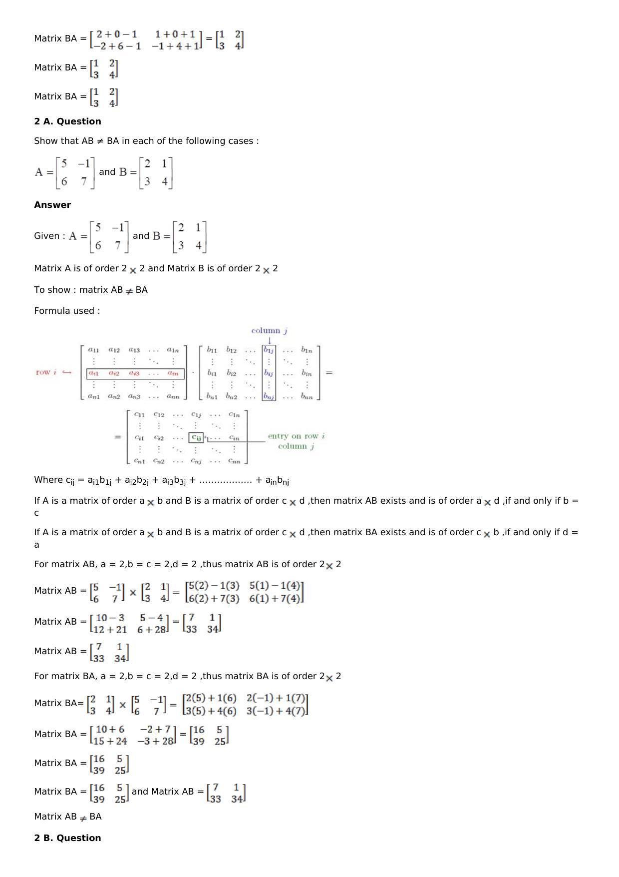 RS Aggarwal Solutions for 12th Class Maths Chapter 5-Matrices ...