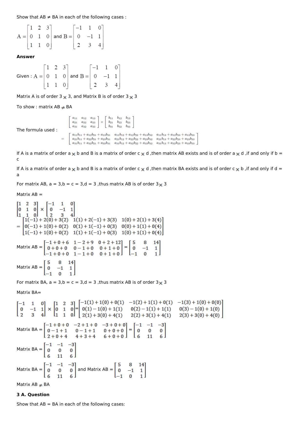RS Aggarwal Solutions for 12th Class Maths Chapter 5-Matrices ...