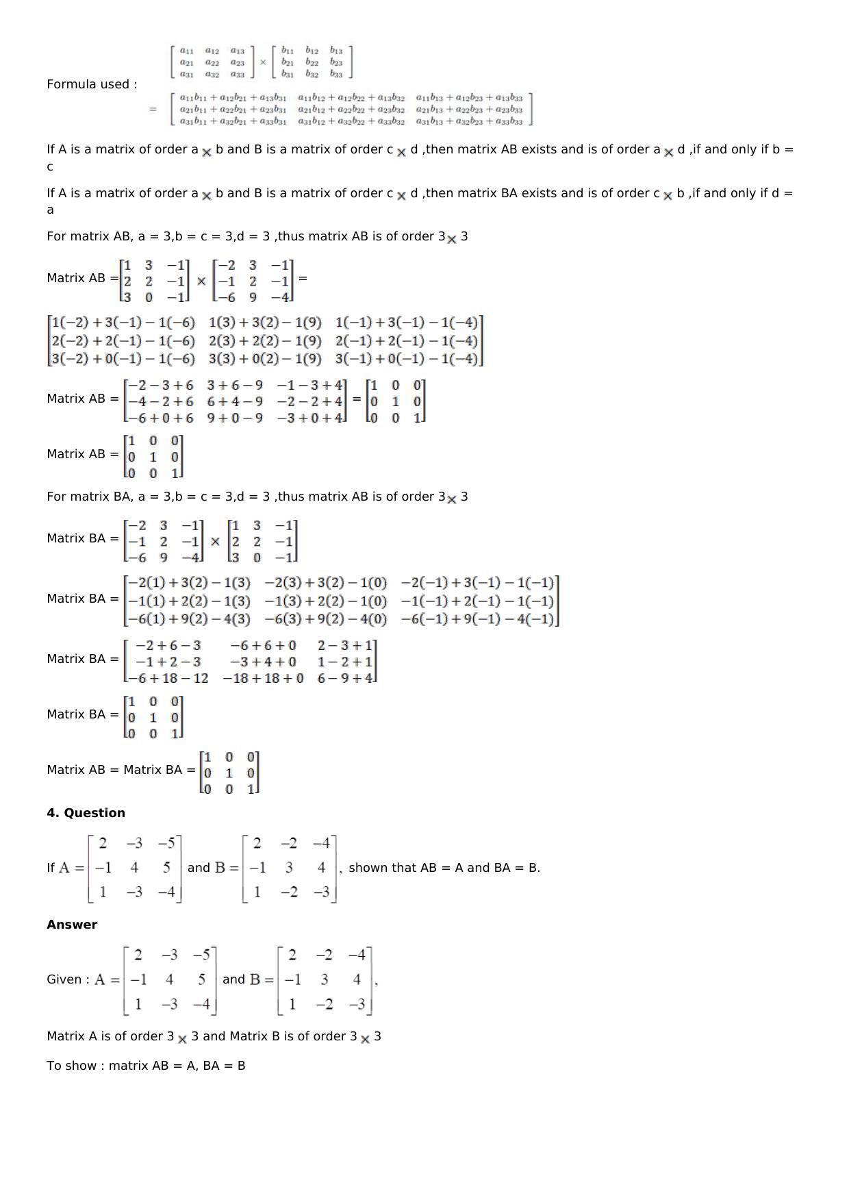 RS Aggarwal Solutions for 12th Class Maths Chapter 5-Matrices ...