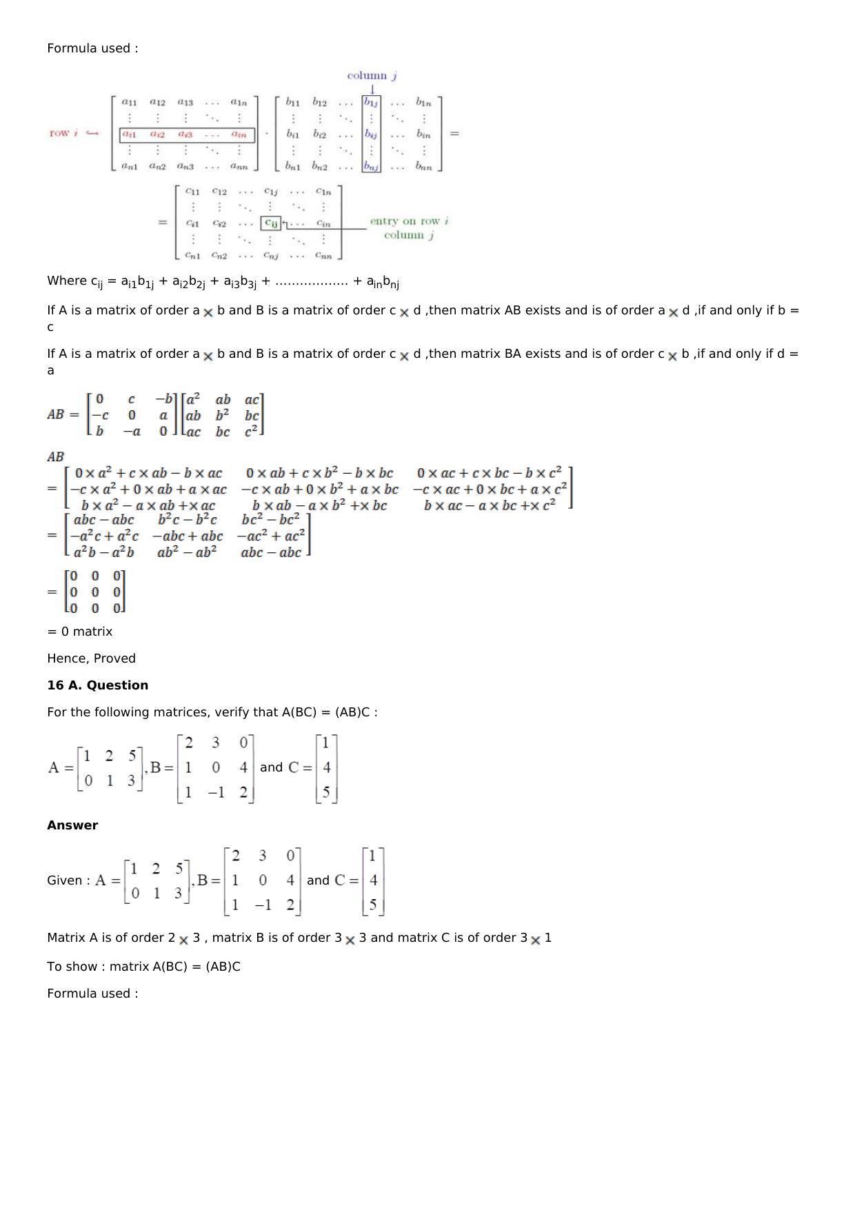RS Aggarwal Solutions for 12th Class Maths Chapter 5-Matrices ...