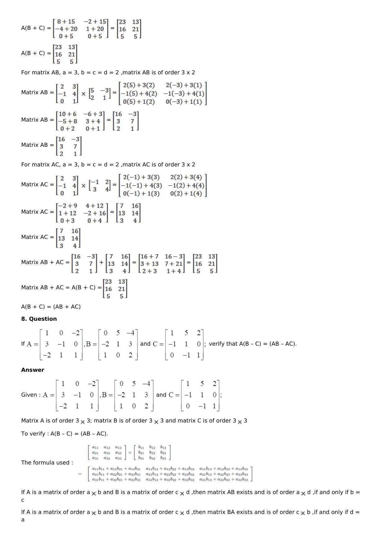 RS Aggarwal Solutions for 12th Class Maths Chapter 5-Matrices ...