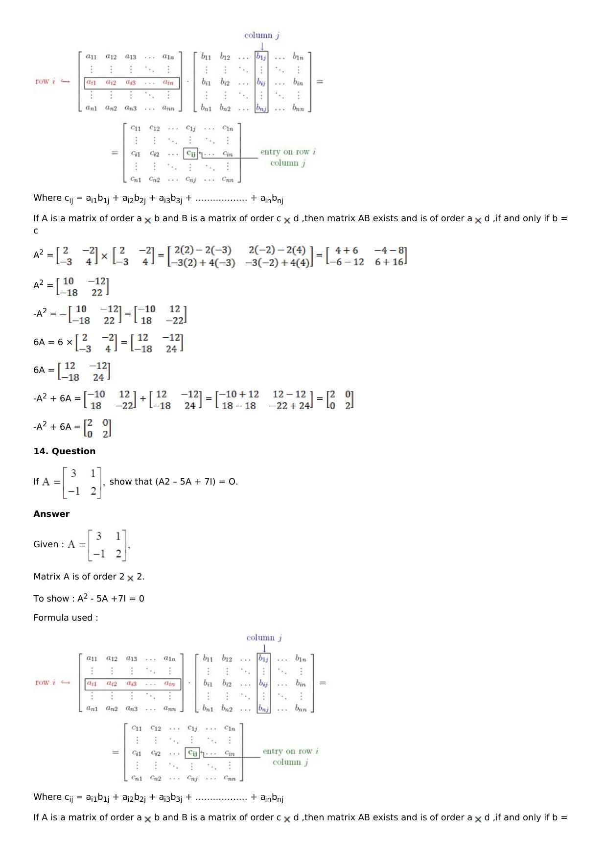 RS Aggarwal Solutions for 12th Class Maths Chapter 5-Matrices ...