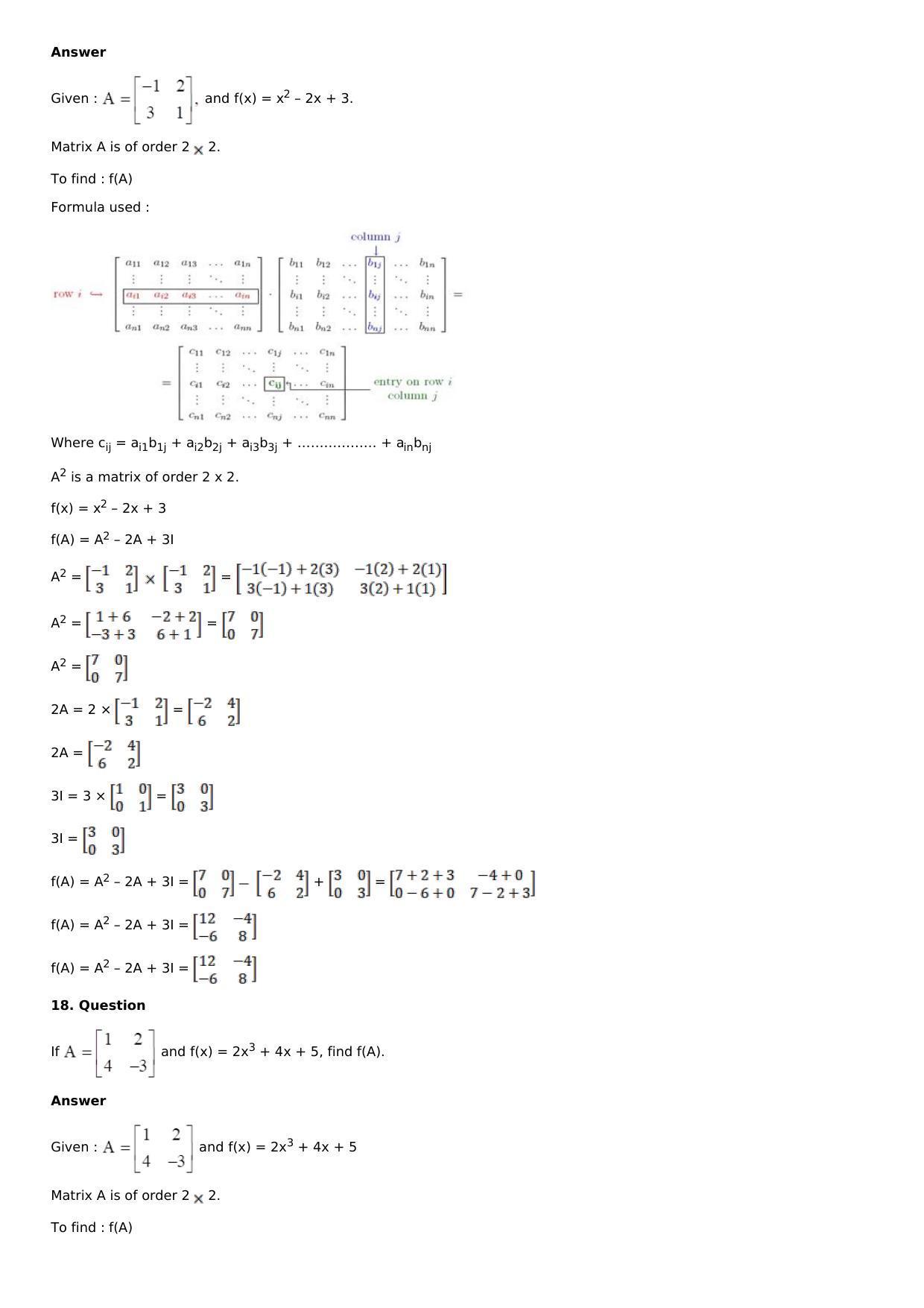 RS Aggarwal Solutions for 12th Class Maths Chapter 5-Matrices ...