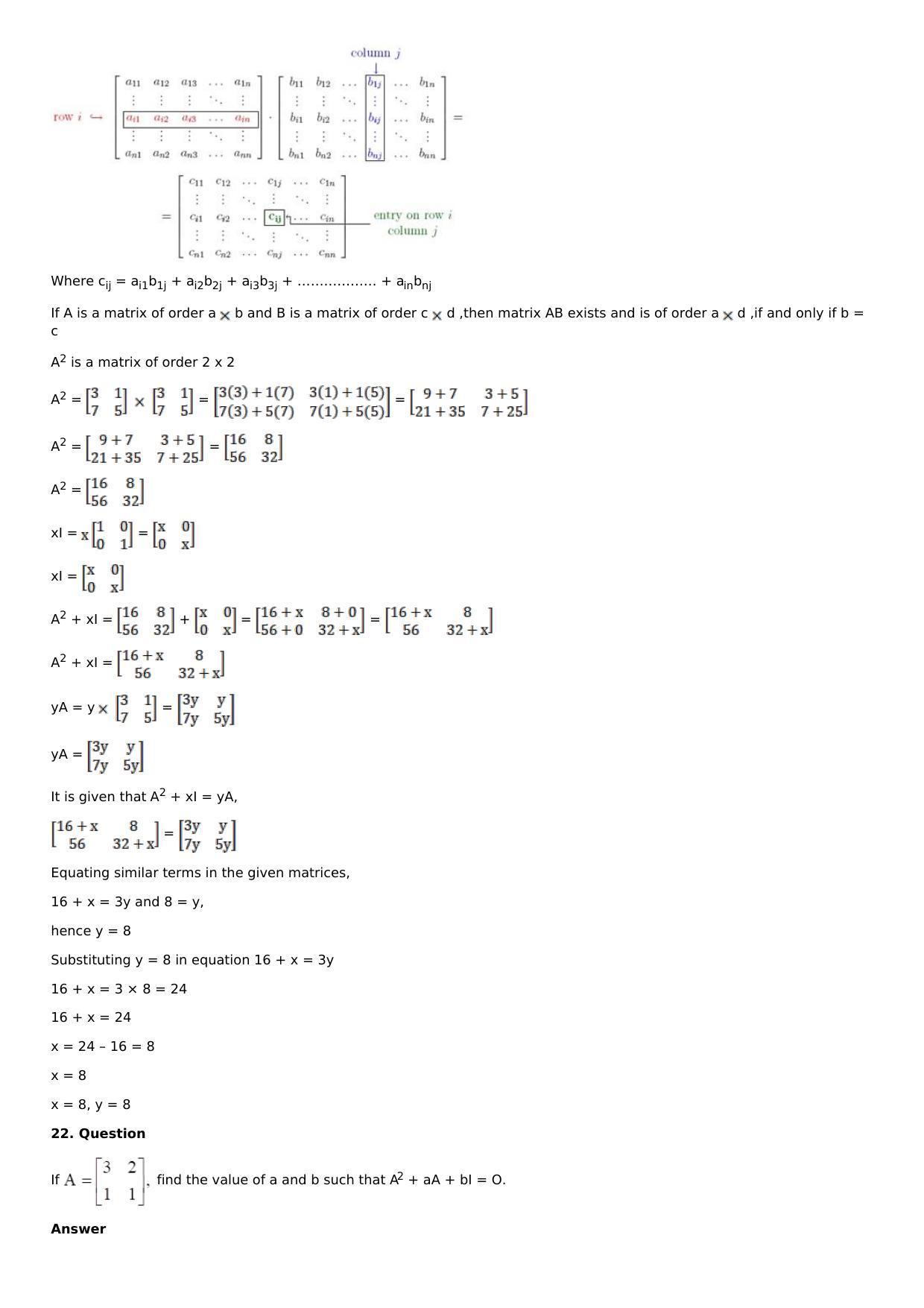 RS Aggarwal Solutions for 12th Class Maths Chapter 5-Matrices ...
