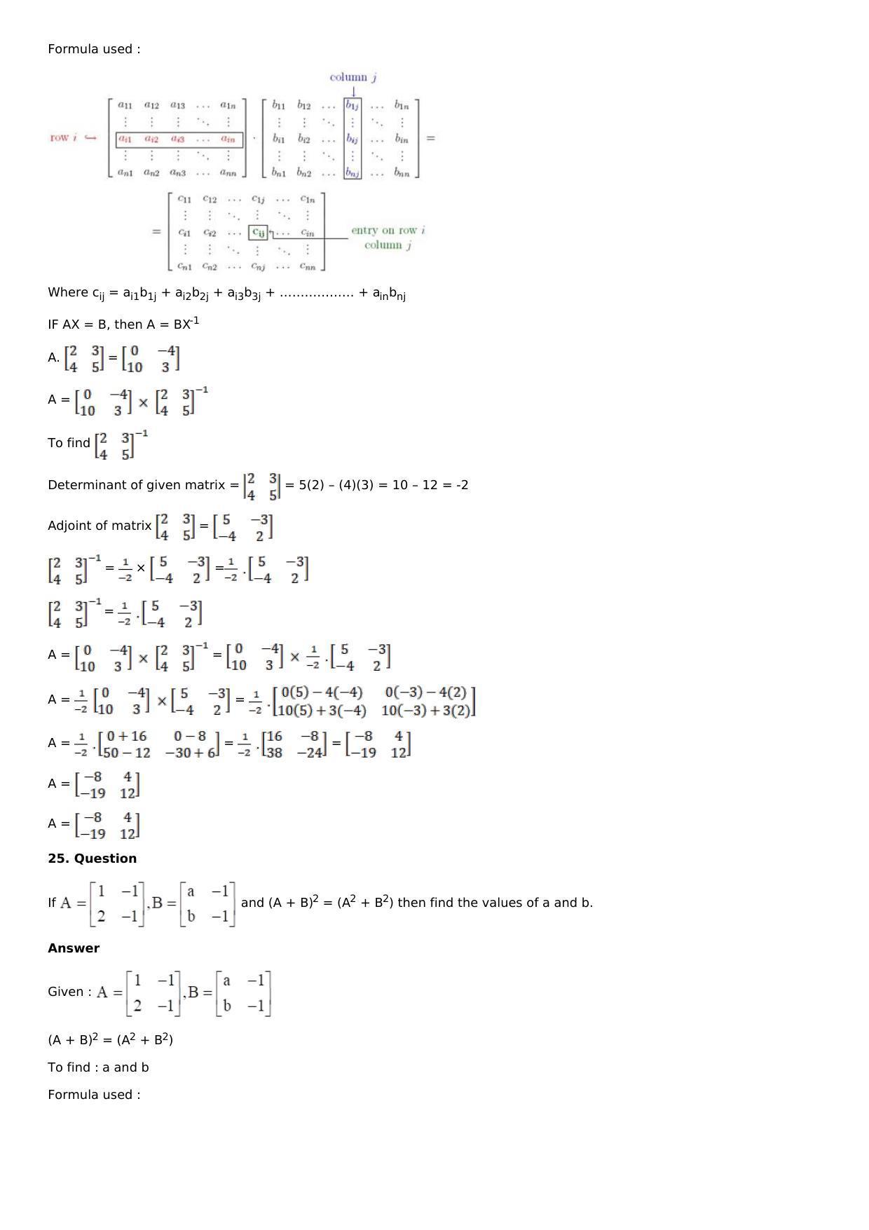 RS Aggarwal Solutions for 12th Class Maths Chapter 5-Matrices ...