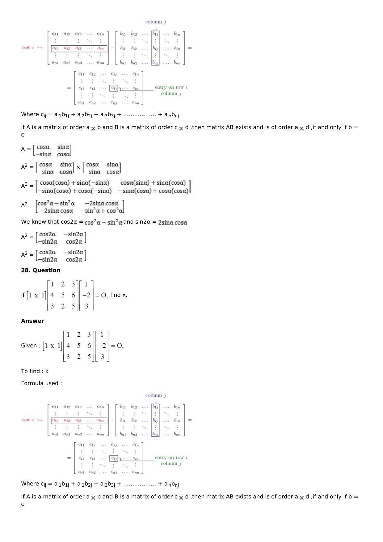 RS Aggarwal Solutions for 12th Class Maths Chapter 5-Matrices ...