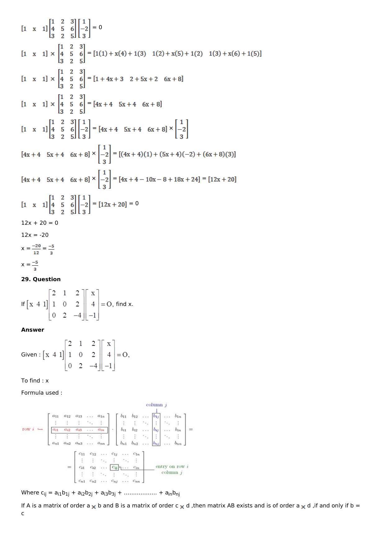 RS Aggarwal Solutions for 12th Class Maths Chapter 5-Matrices ...