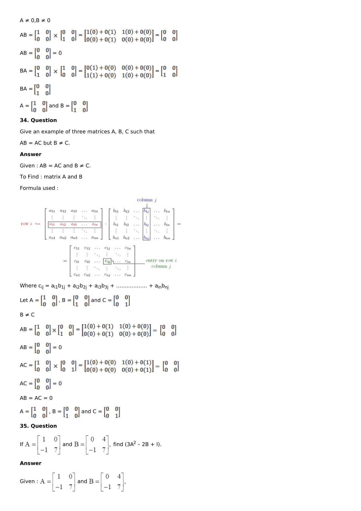 RS Aggarwal Solutions for 12th Class Maths Chapter 5-Matrices ...