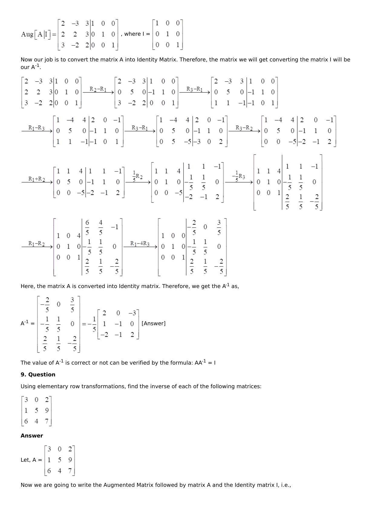 RS Aggarwal Solutions for 12th Class Maths Chapter 5-Matrices ...