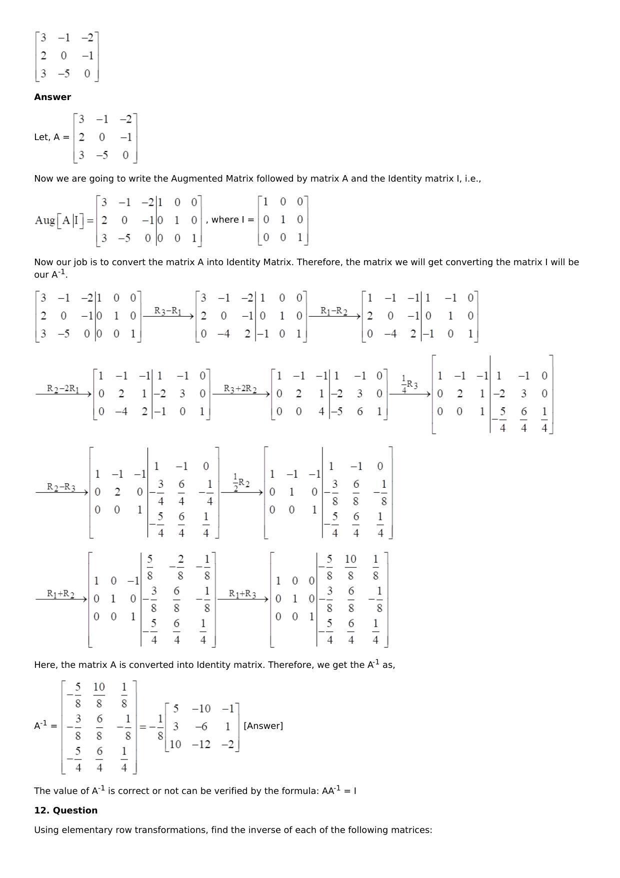 RS Aggarwal Solutions for 12th Class Maths Chapter 5-Matrices ...