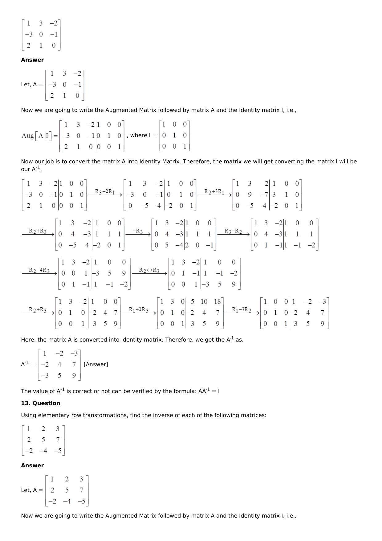 RS Aggarwal Solutions for 12th Class Maths Chapter 5-Matrices ...