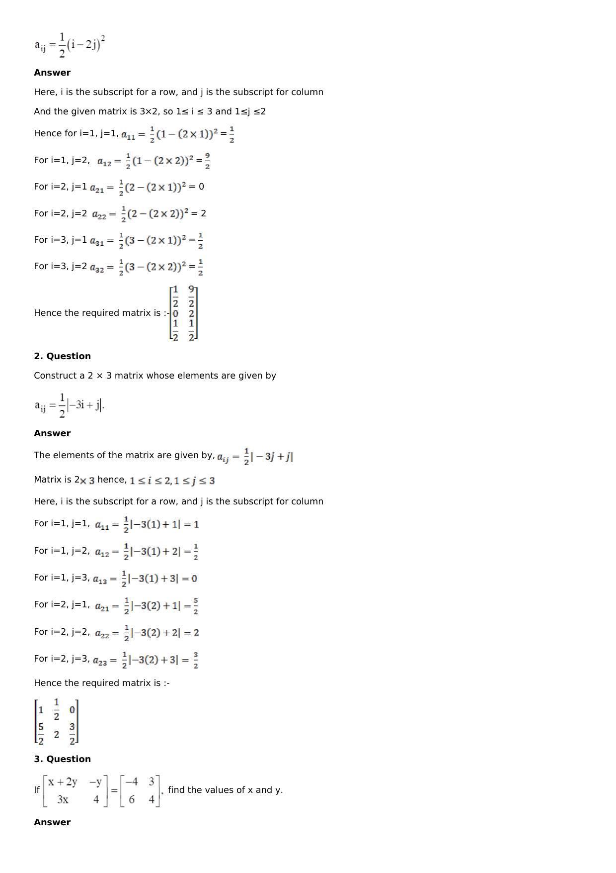 RS Aggarwal Solutions for 12th Class Maths Chapter 5-Matrices ...