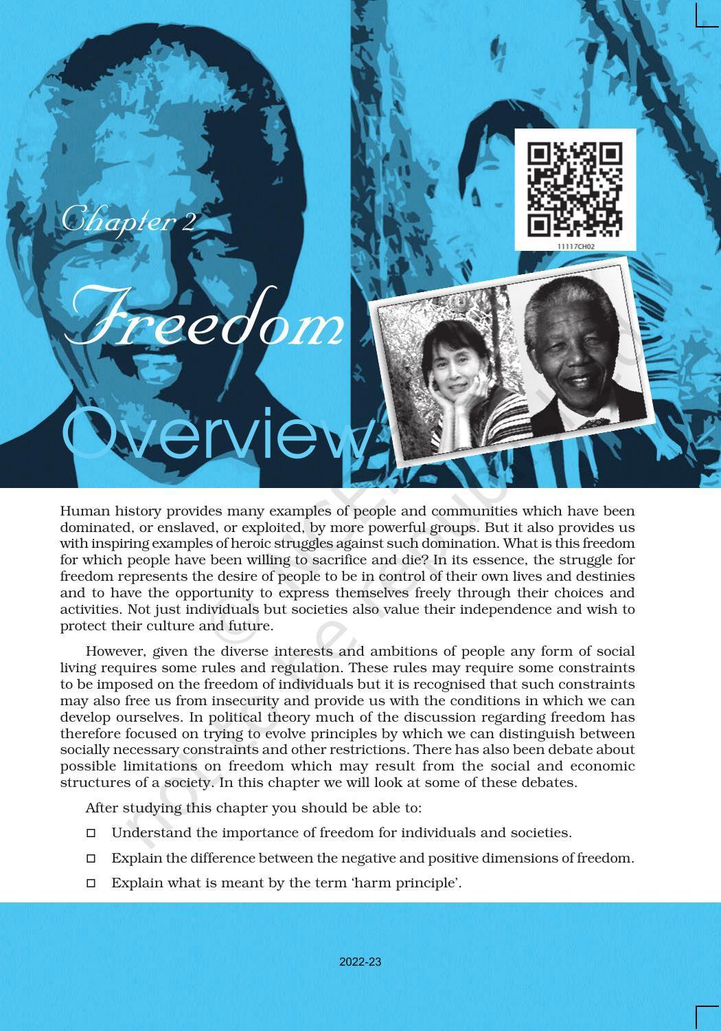 NCERT Book for Class 11 Political Science Chapter 2 Freedom