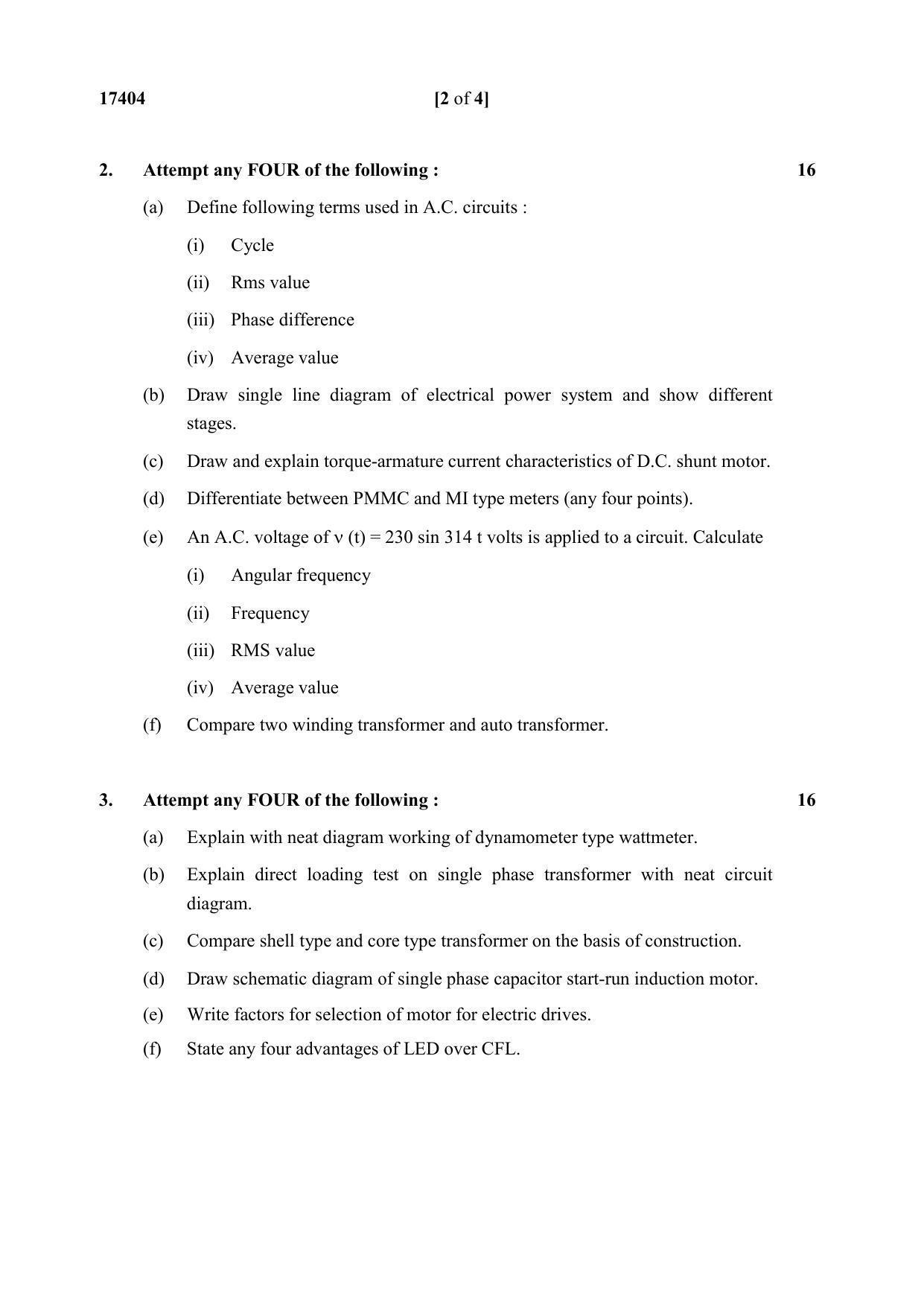 MSBTE Winter Question Paper 2019 - Electrical Engineering - IndCareer Docs