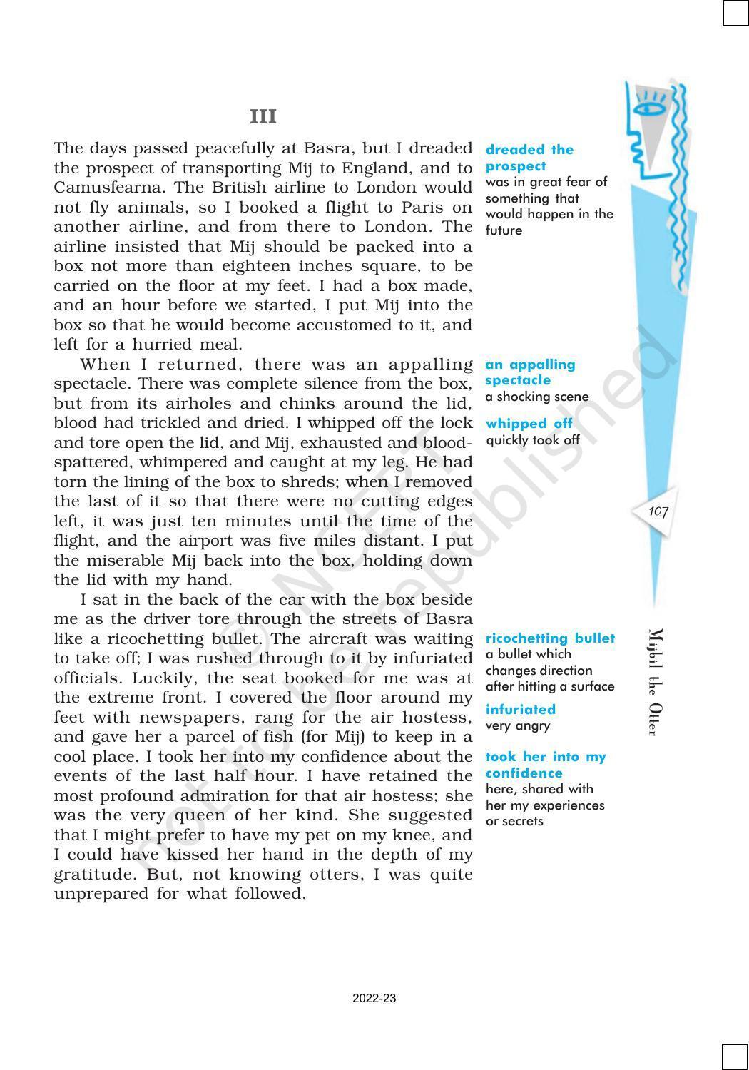 NCERT Book for Class 10 English Chapter 8 Mijbil the Otter