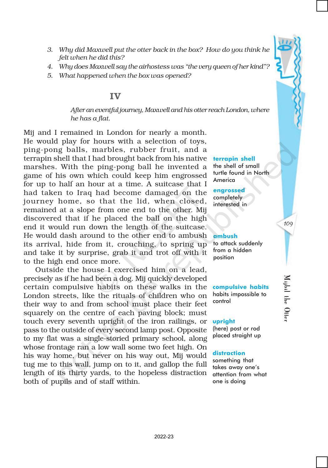 NCERT Book for Class 10 English Chapter 8 Mijbil the Otter