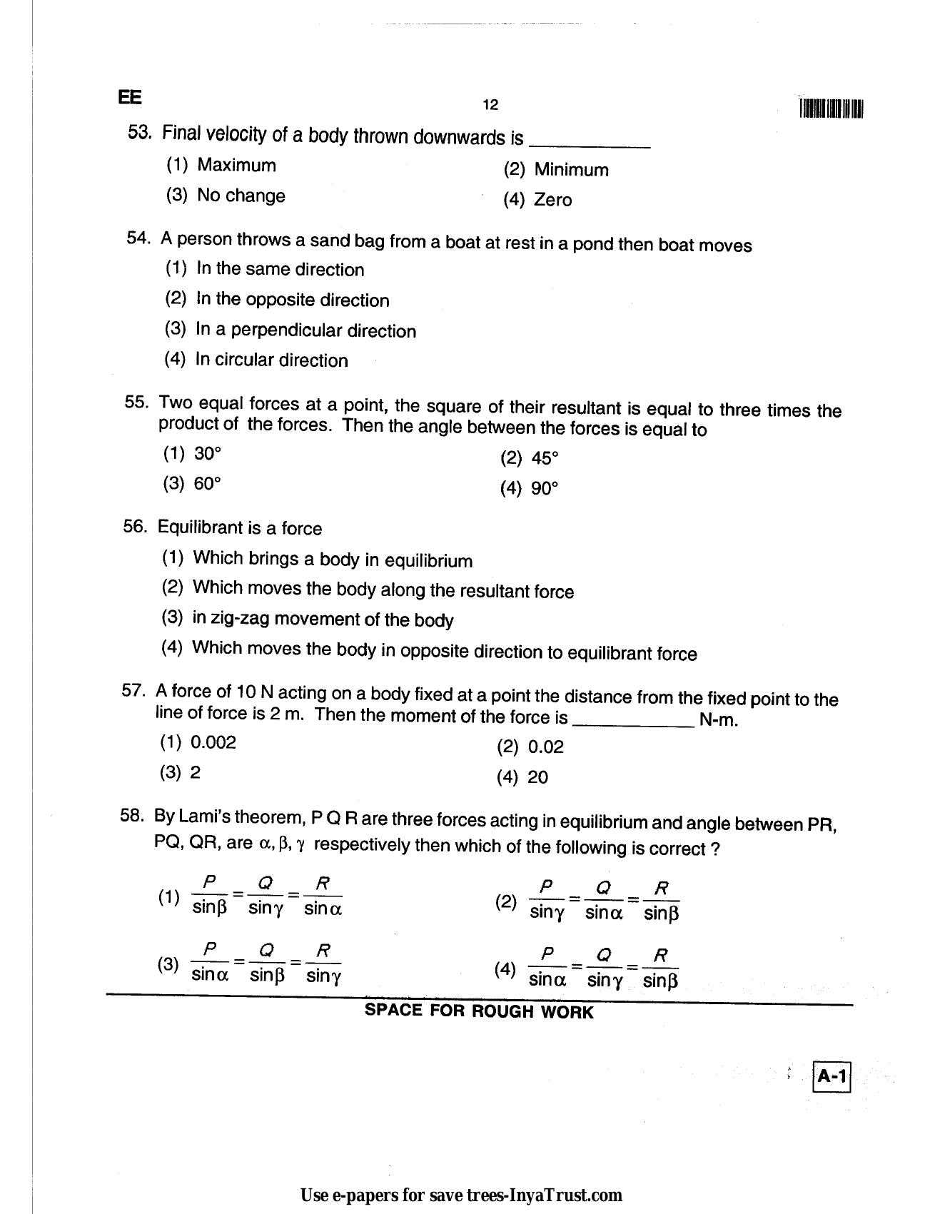 Karnataka Diploma CET- 2013 Electrical and Electronics Engineering ...
