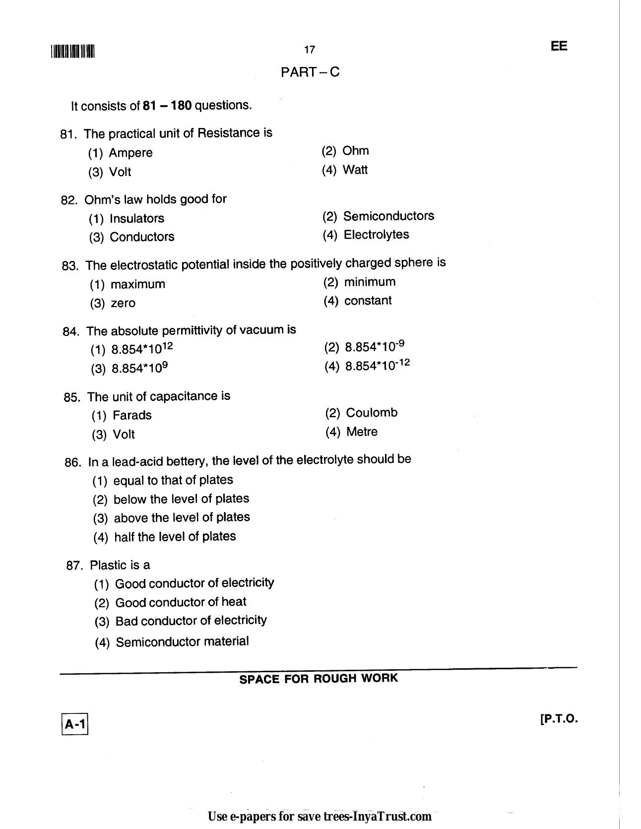 Karnataka Diploma CET- 2013 Electrical and Electronics Engineering ...