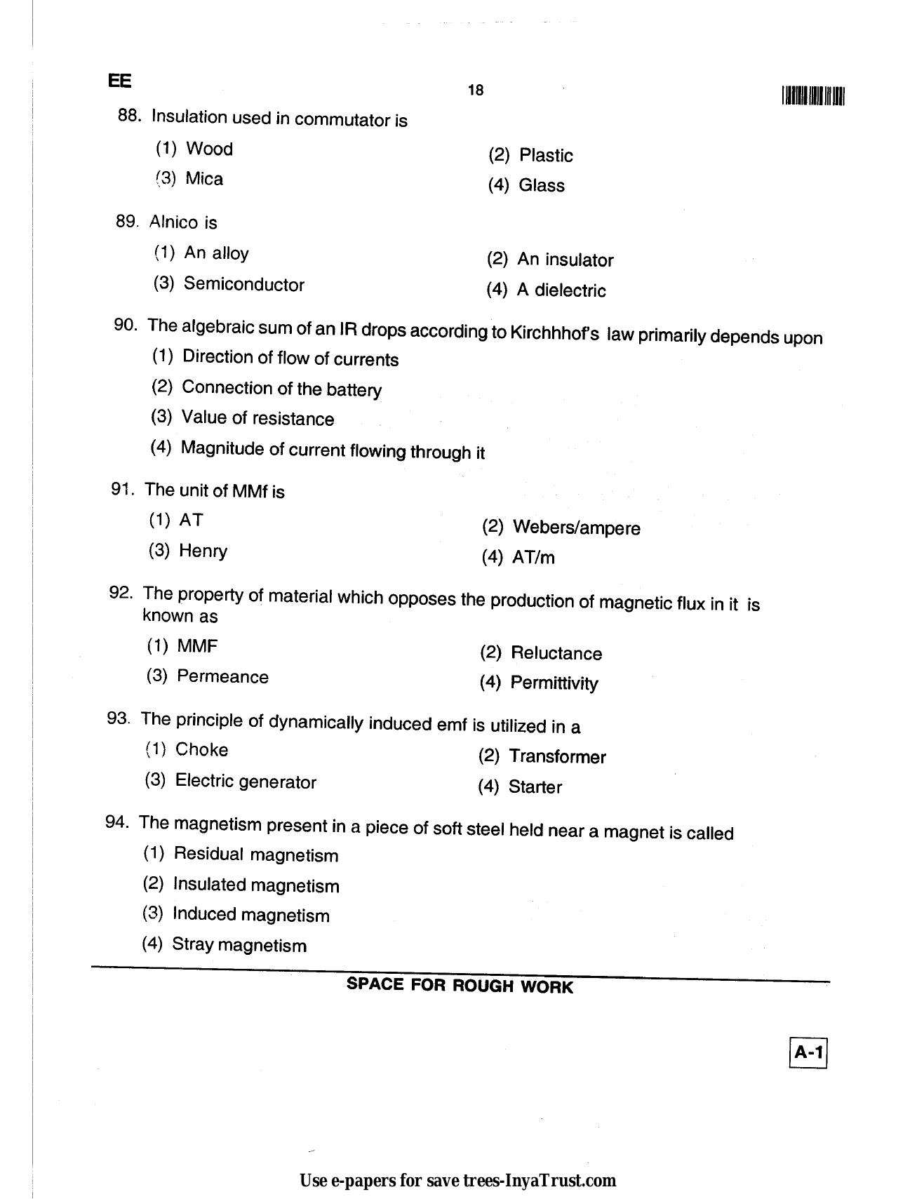Karnataka Diploma CET- 2013 Electrical and Electronics Engineering ...