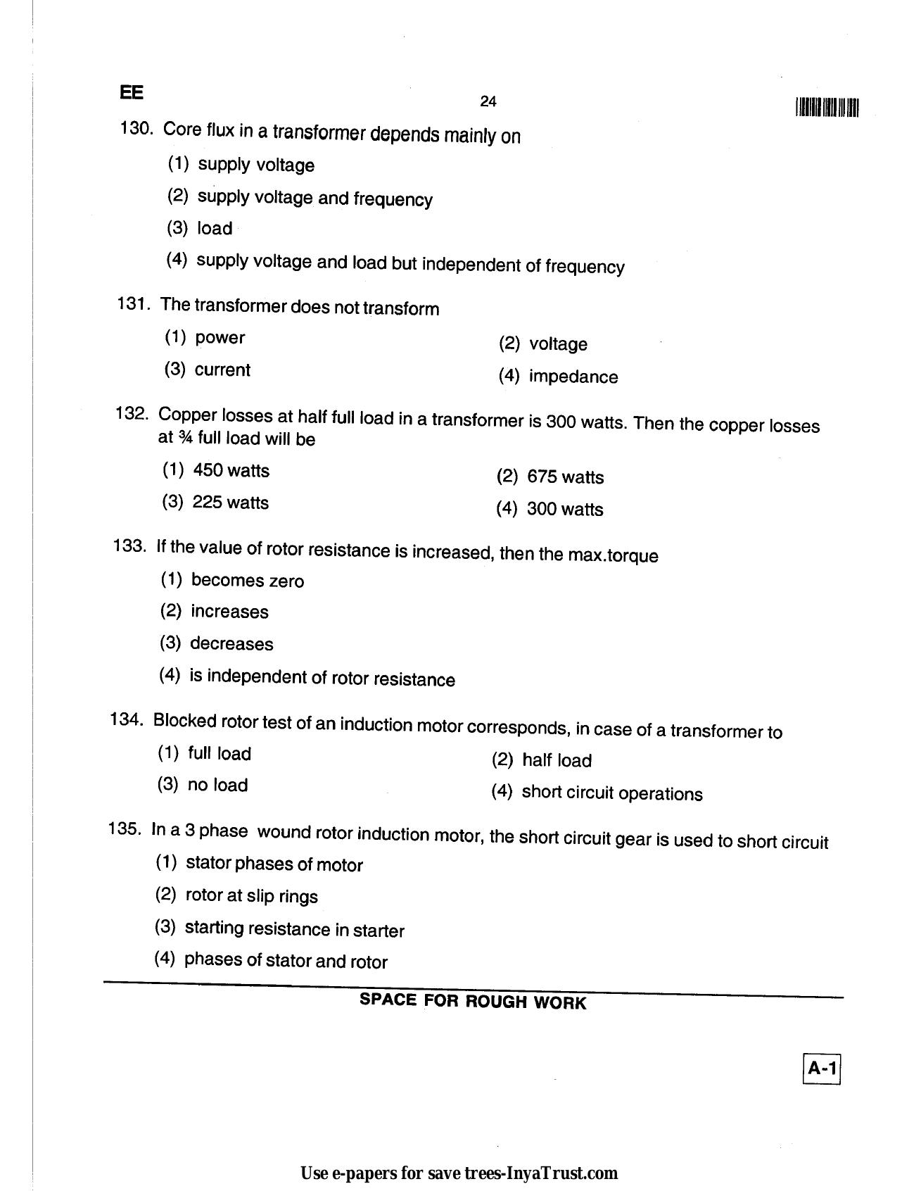 Karnataka Diploma CET- 2013 Electrical and Electronics Engineering ...