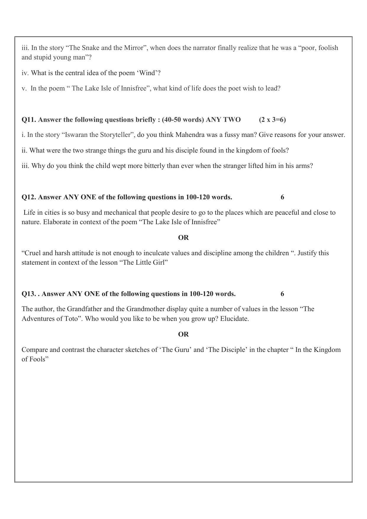 Edudel Class 9 English Sample Question Paper IndCareer Docs