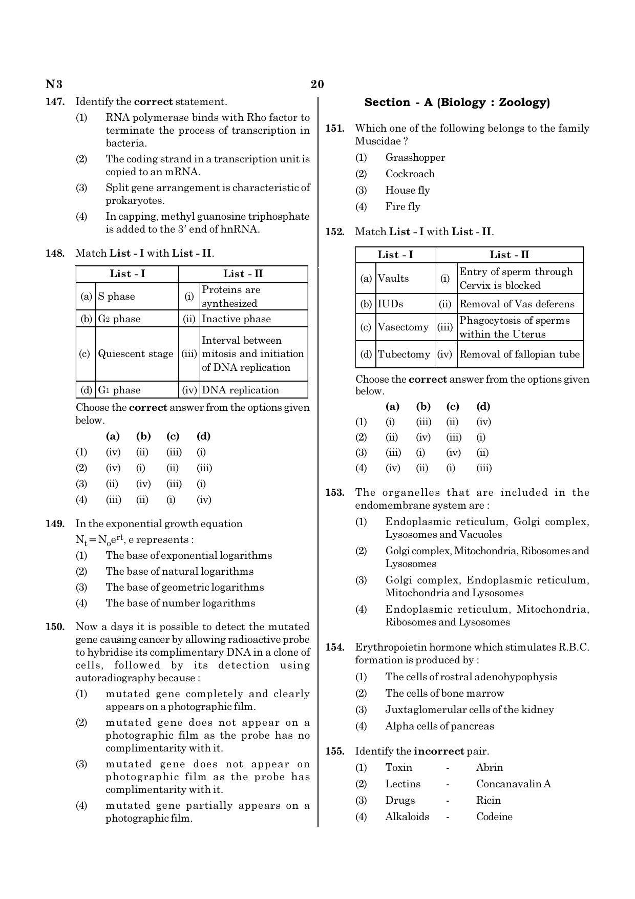NEET N3 2021 Question Paper - IndCareer Docs