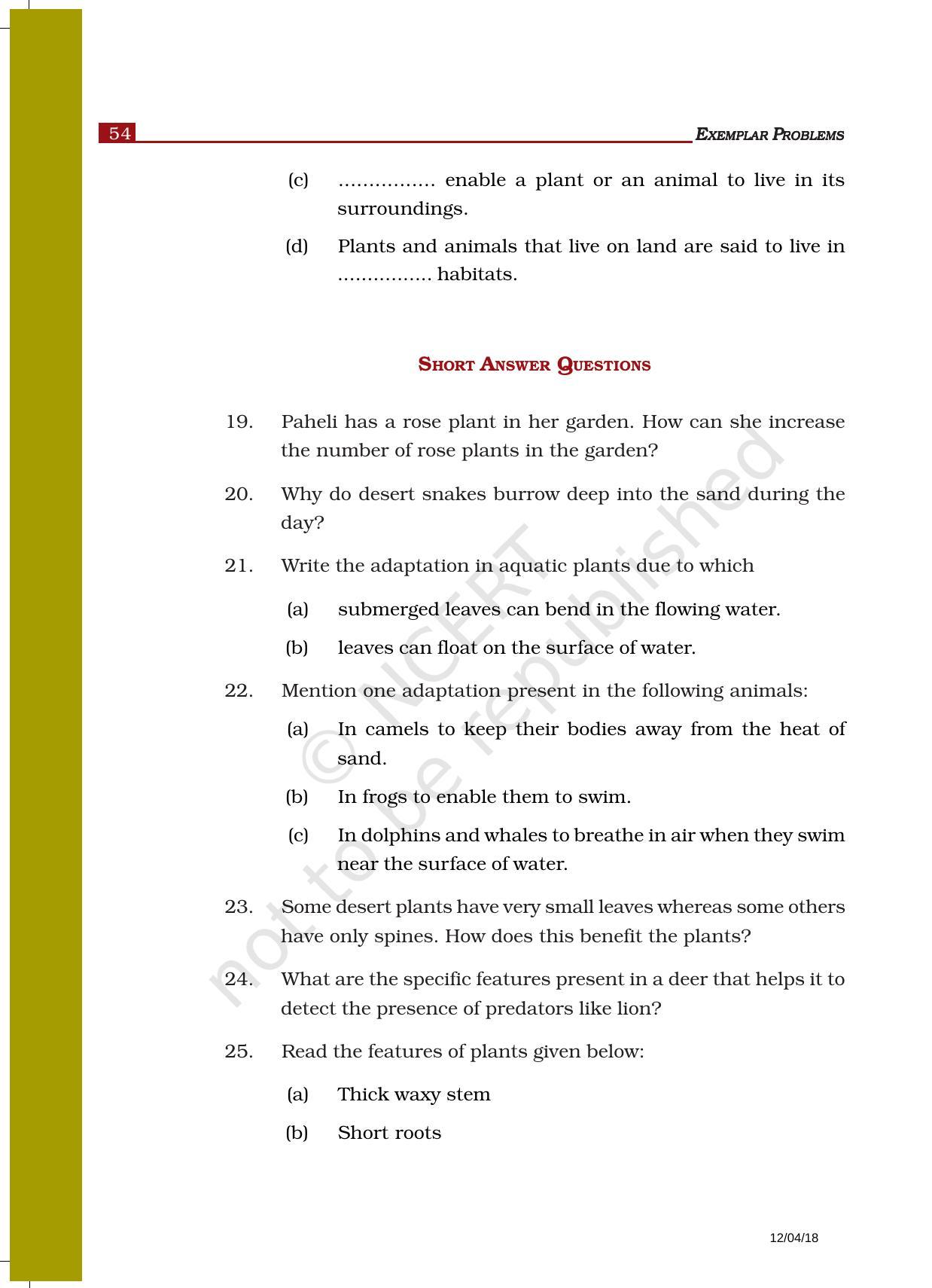 NCERT Exemplar Book for Class 6 Science Chapter 9-The Living Organisms ...