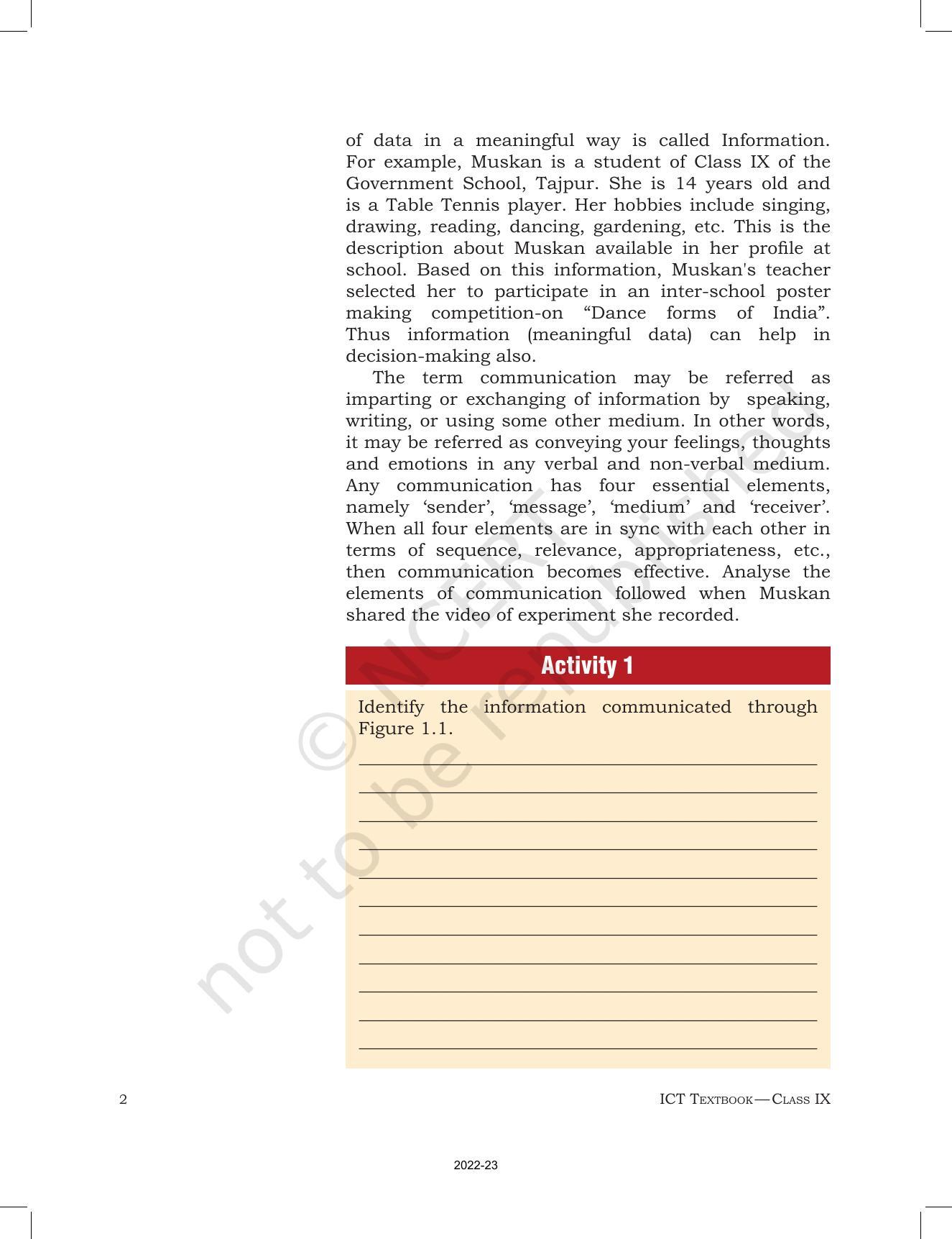 NCERT Book for Class 9 Information and Communication Technology Chapter ...