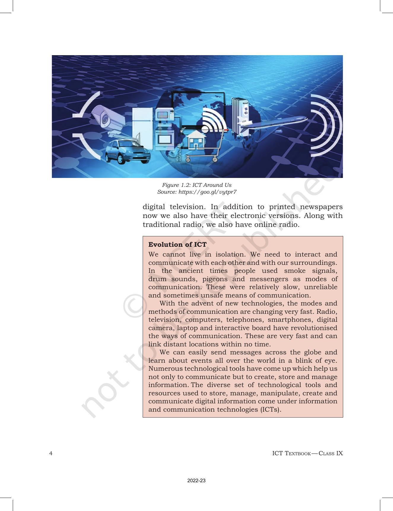 NCERT Book for Class 9 Information and Communication Technology Chapter 1 Introduction to ICT ...