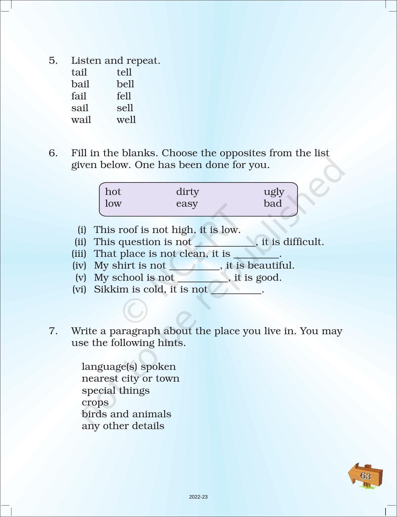 Ncert Book For Class 2 English Raindrops Chapter 15 Sikkim