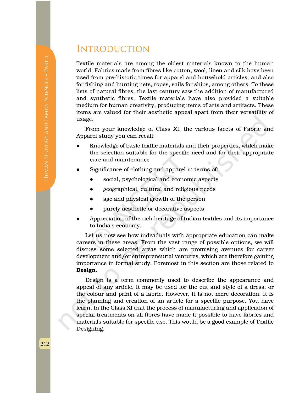 NCERT Book for Class 12 Home Science Chapter 11 Design