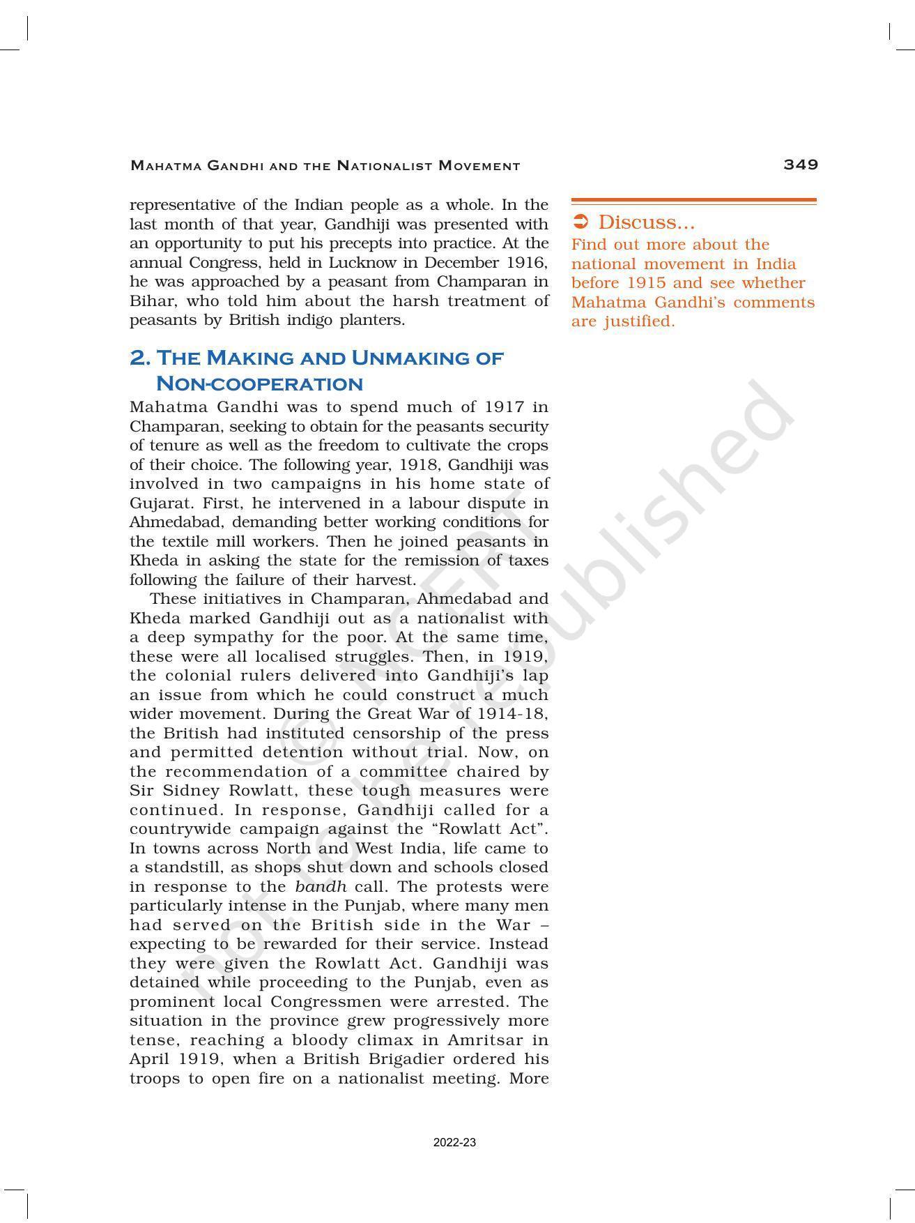 NCERT Book for Class 12 History Chapter 13 Mahatma Gandhi