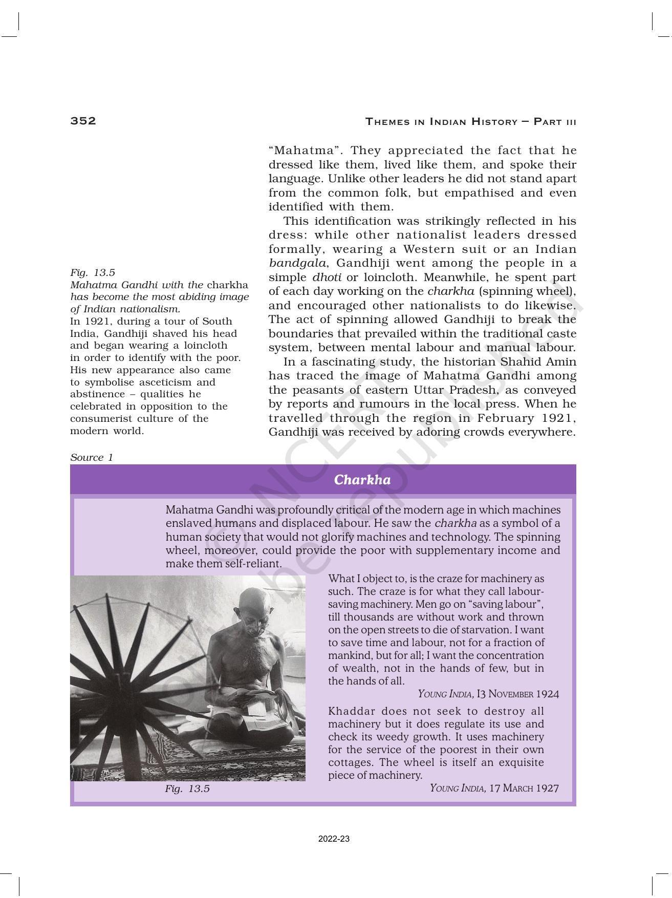 NCERT Book for Class 12 History Chapter 13 Mahatma Gandhi