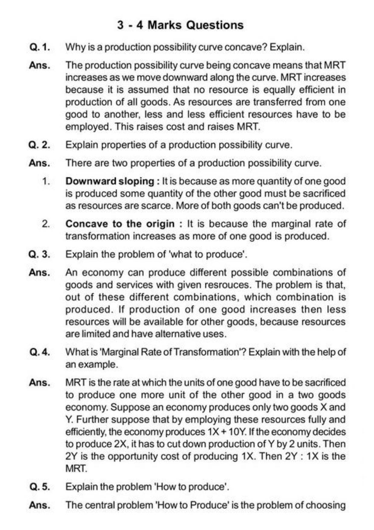 Class 11 Notes, Question & Practice Paper - Economics (Topic 1(A ...