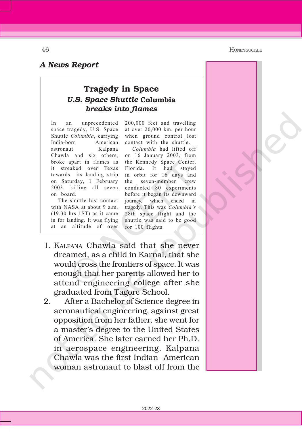 NCERT Book for Class 6 English(Honeysuckle) : Chapter 4-An Indian ...