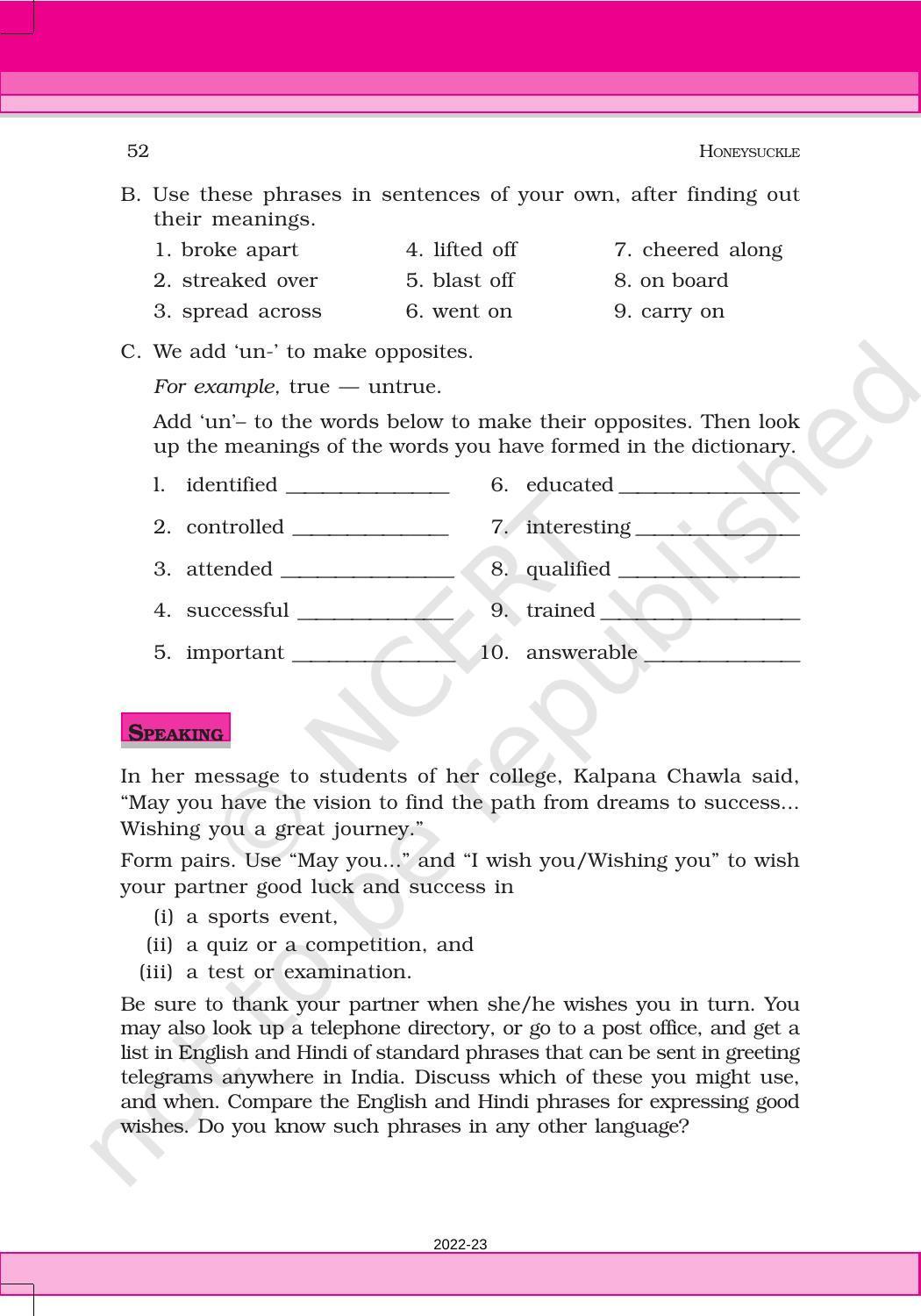 NCERT Book for Class 6 English(Honeysuckle) : Chapter 4-An Indian ...