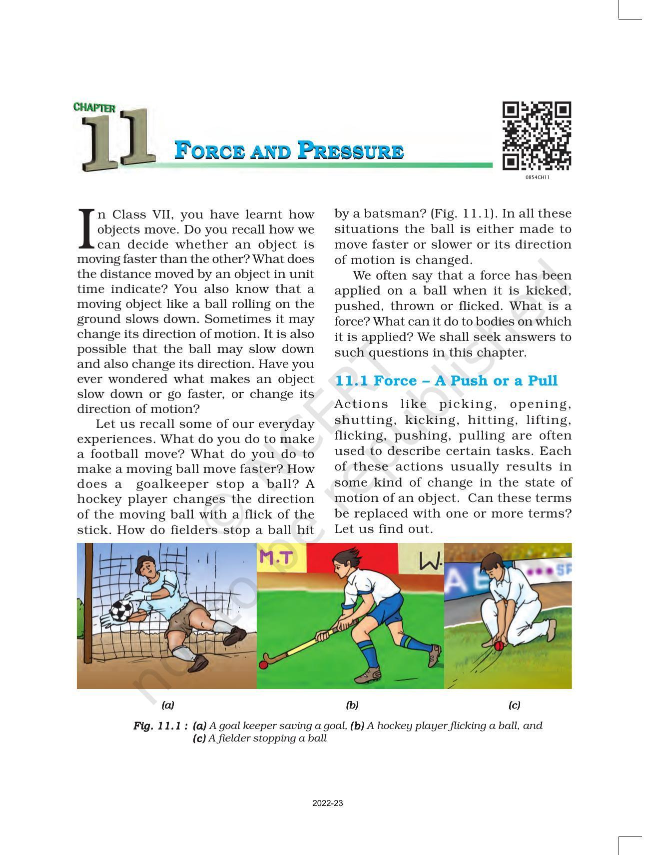 Ncert Book For Class 8 Science Chapter 11 Force And Pressure