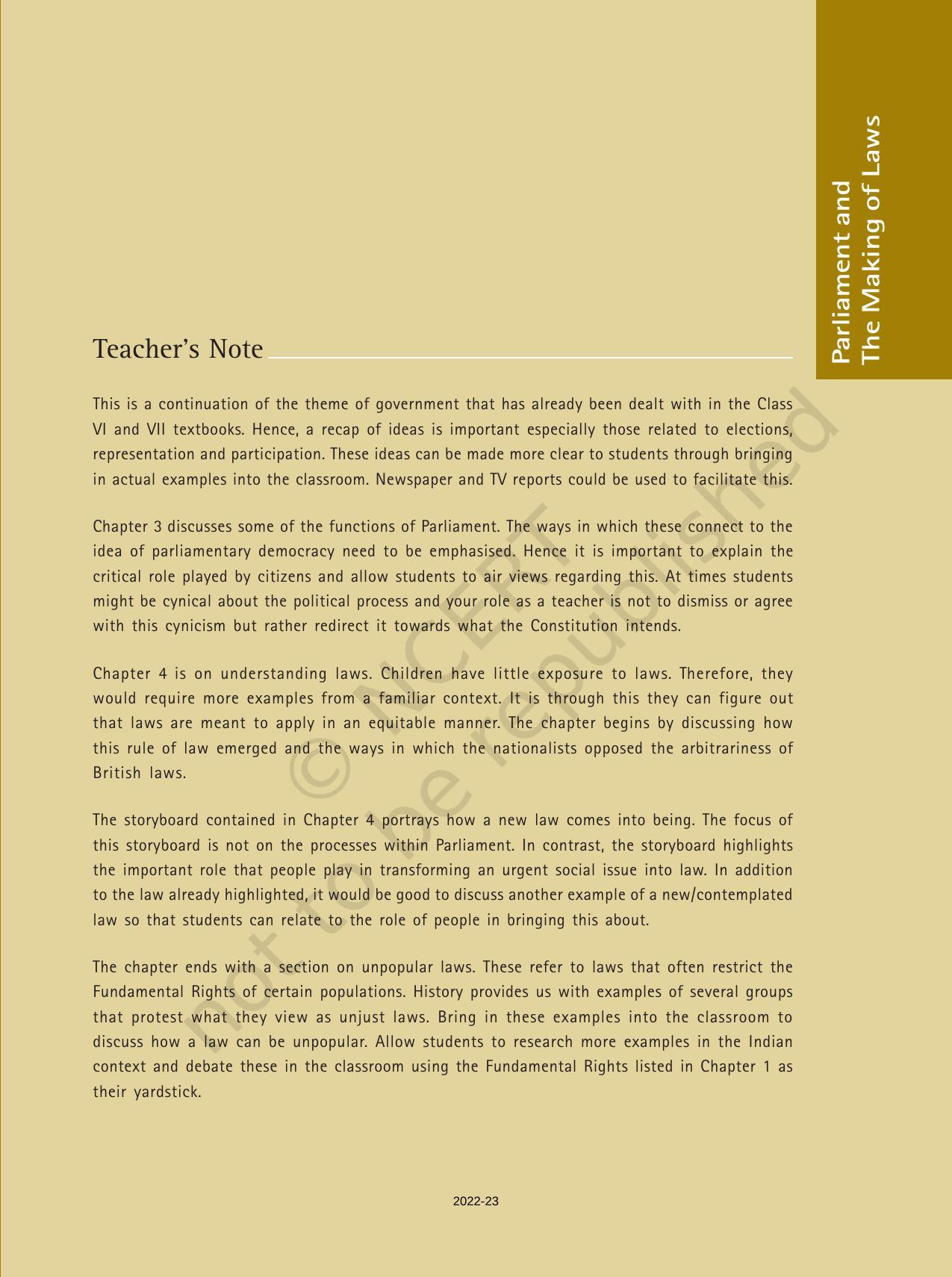 NCERT Book for Class 8 Civics Chapter 3 Why Do We Need