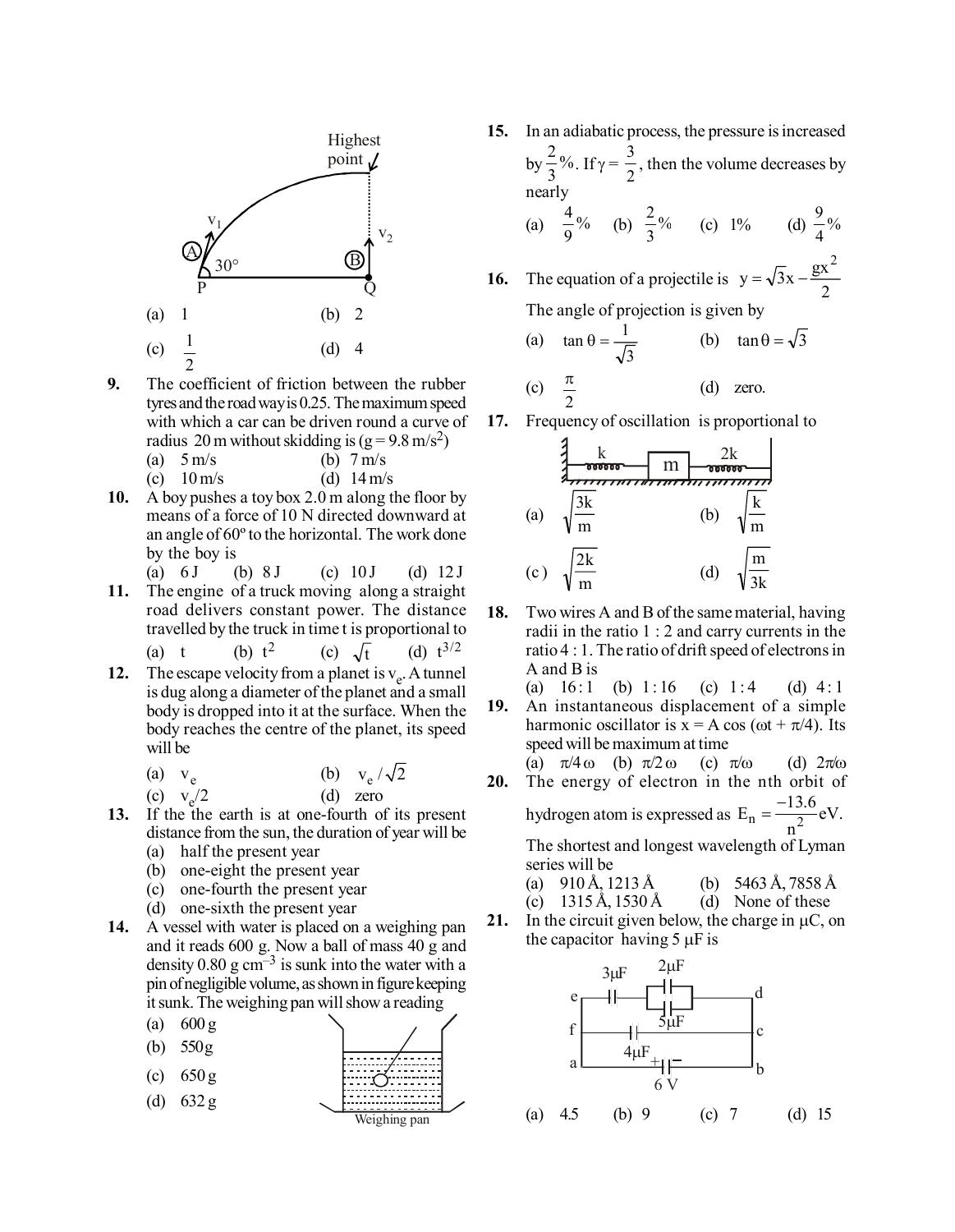 BITSAT 2020 Question Paper - IndCareer Docs