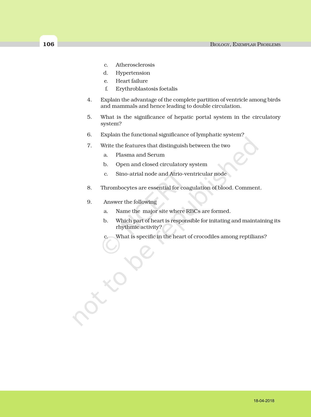 NCERT Exemplar Book for Class 11 Biology Chapter 18 Body Fluids and ...
